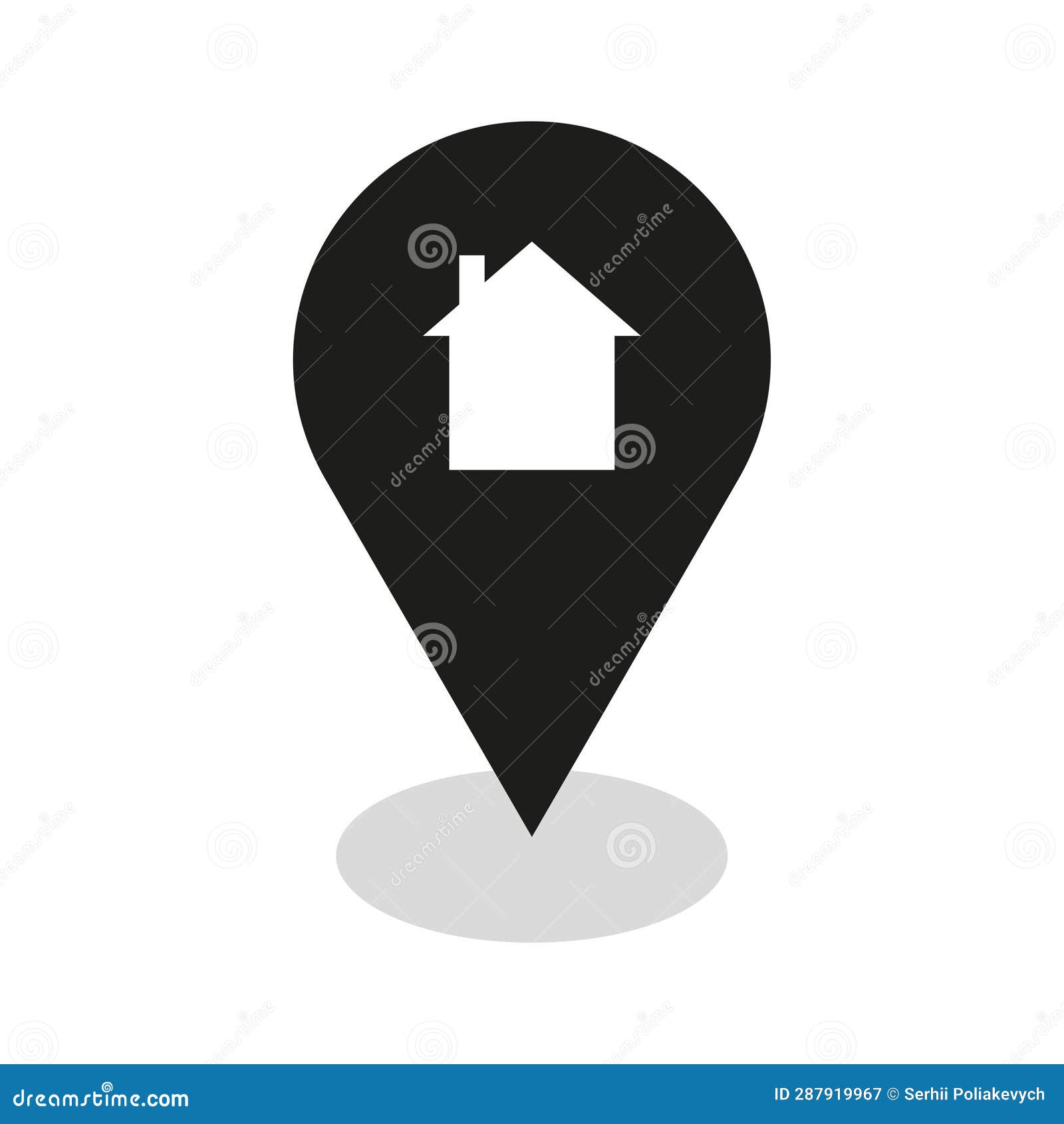 House Location Icon. Real Estate Pinpoint. Drop Shadow Map Pointer ...