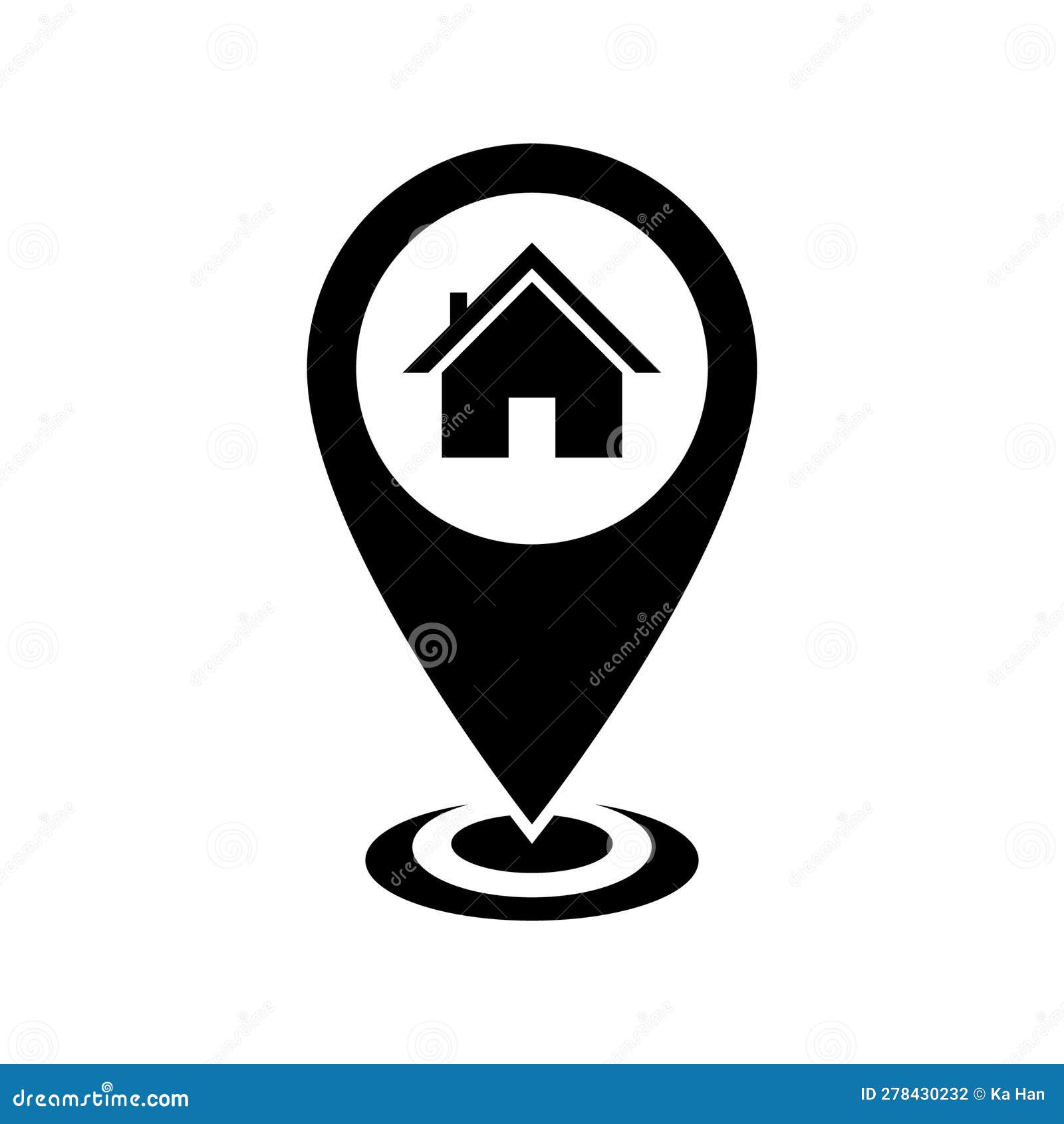 House Location Icon Vector. Home Address Map Symbol Concept Stock ...