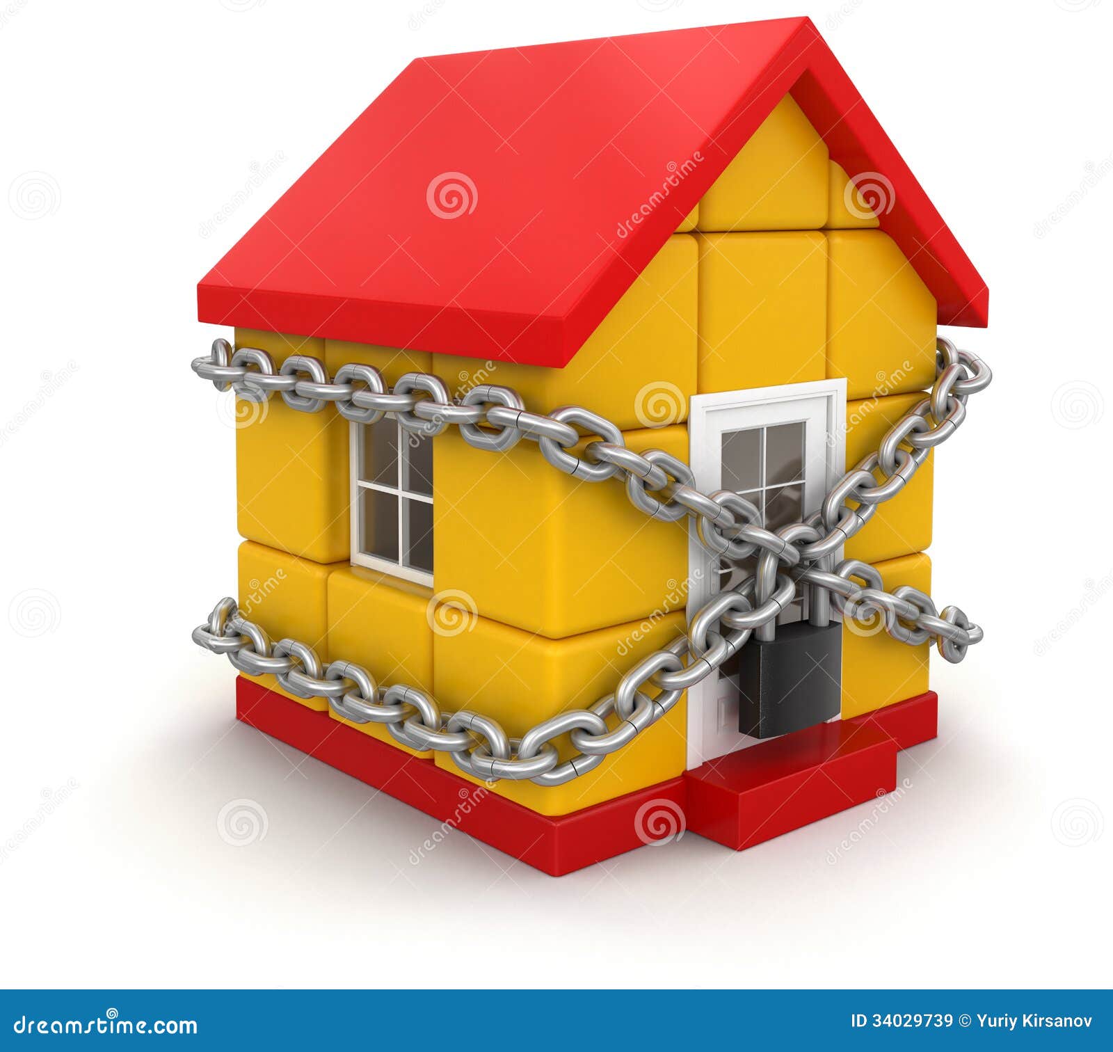 House and Lock (clipping Path Included) Stock Illustration ...
