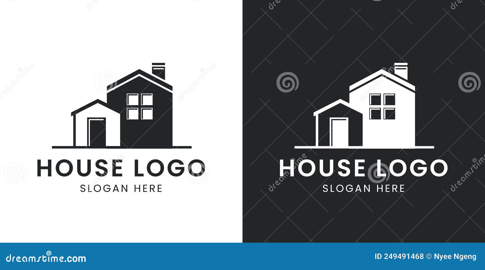 House Logo in Black and White Stock Vector - Illustration of corporate ...