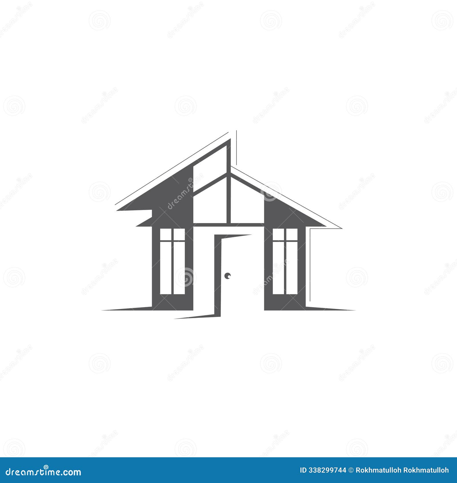 House Logo Building Illustration Line Abstract Design Template Vector ...