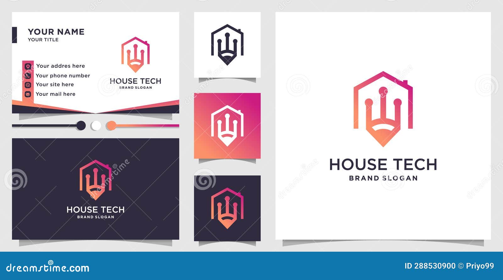 House Logo Design with Creative Technology Concept Stock Vector ...