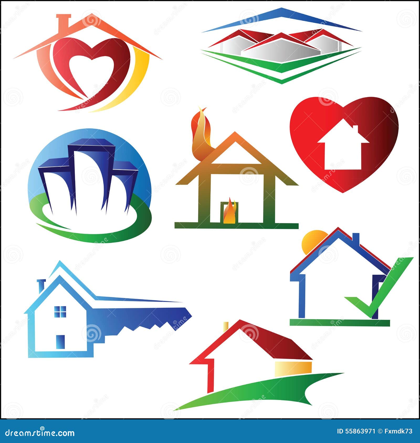 House logo design set stock vector. Illustration of exterior - 55863971