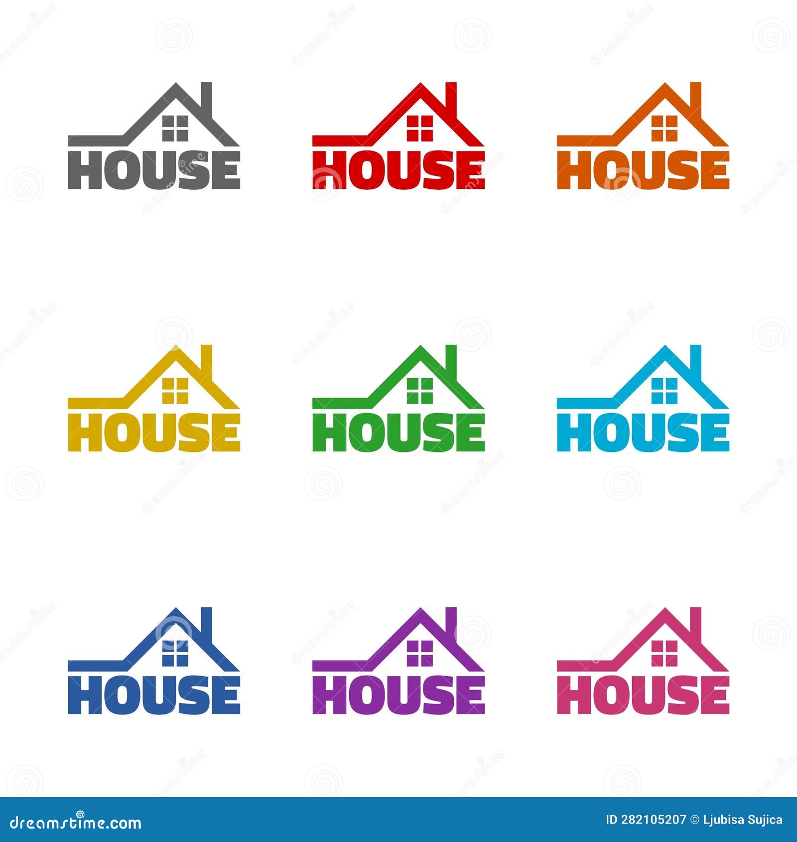 House logo icon. Color set stock vector. Illustration of sale - 282105207