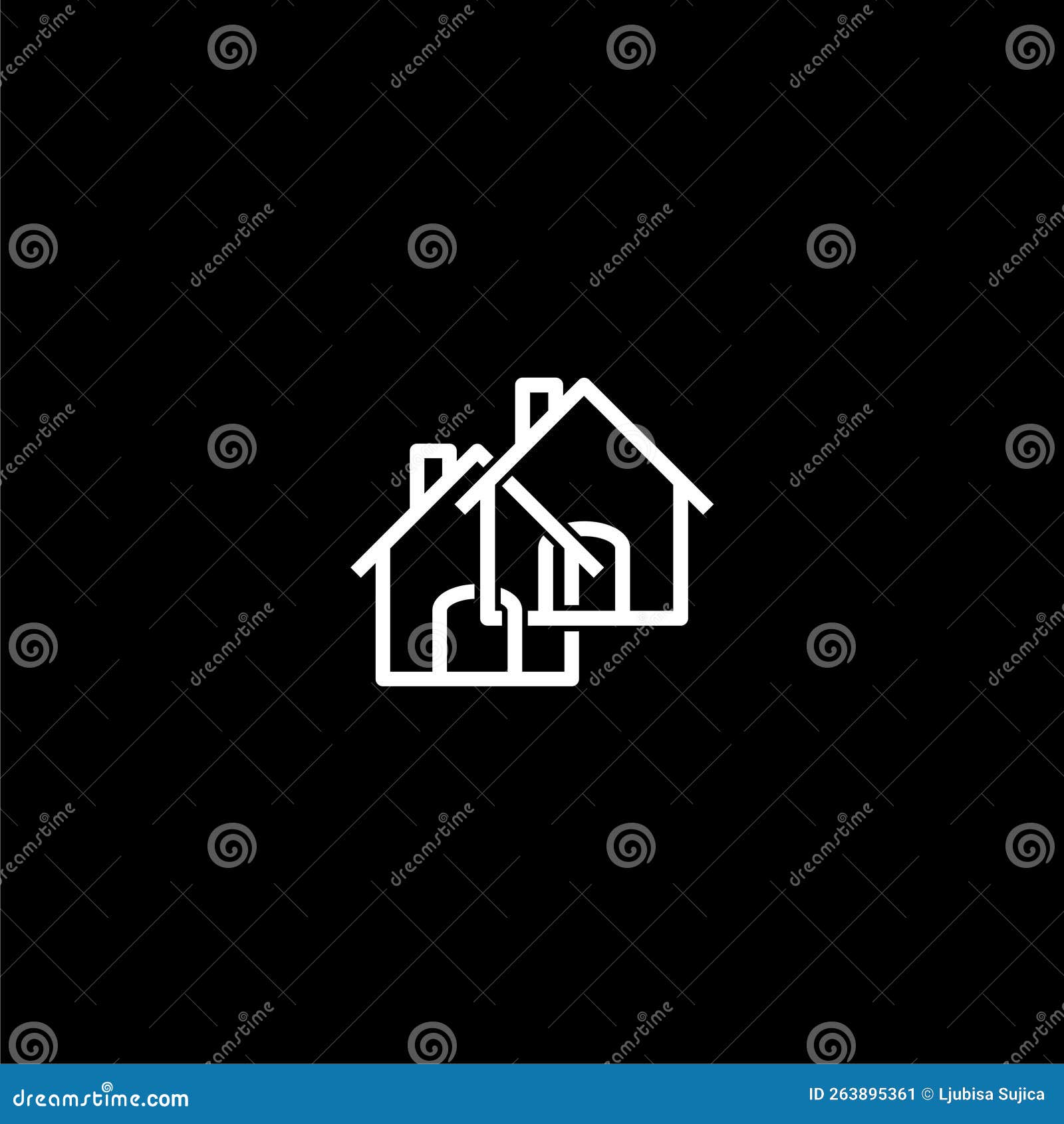 House Logo Icon Isolated on Dark Background Stock Vector - Illustration ...