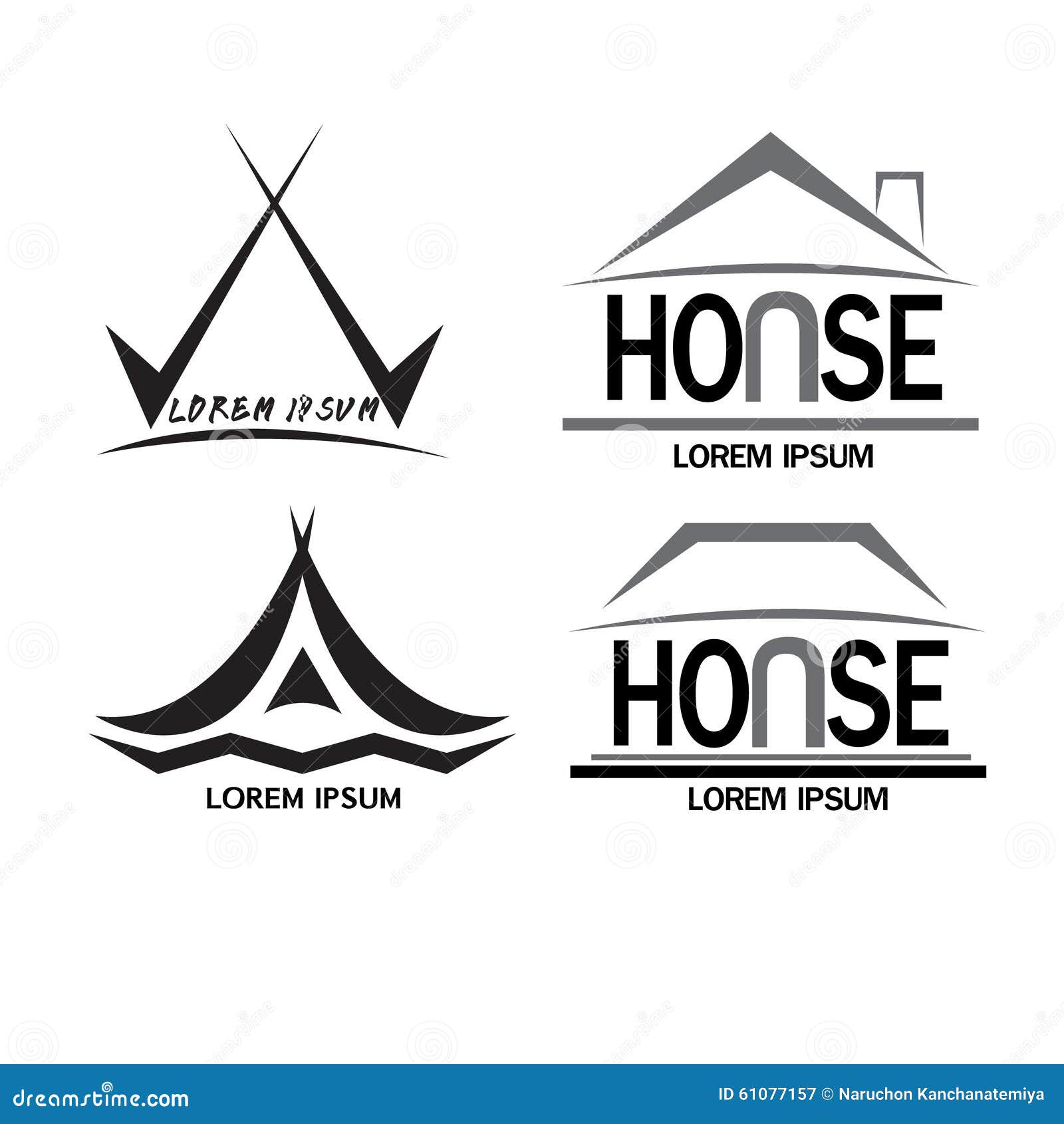 House logo, sign set stock vector. Illustration of zigzag - 61077157
