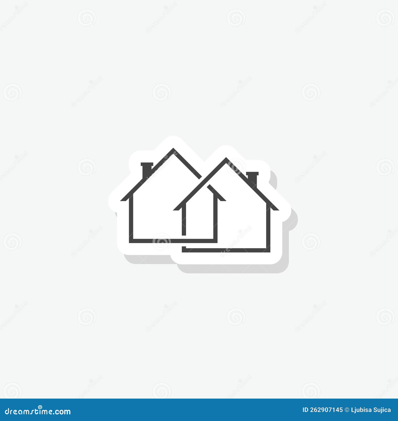 House Logo Sticker Isolated on White Stock Vector - Illustration of ...