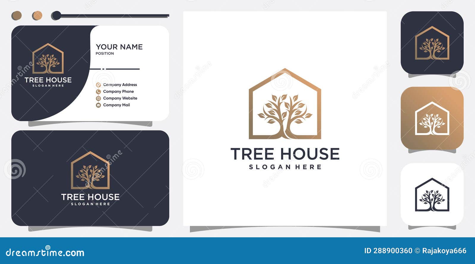 House Logo with Tree Concept Premium Vector Stock Illustration ...