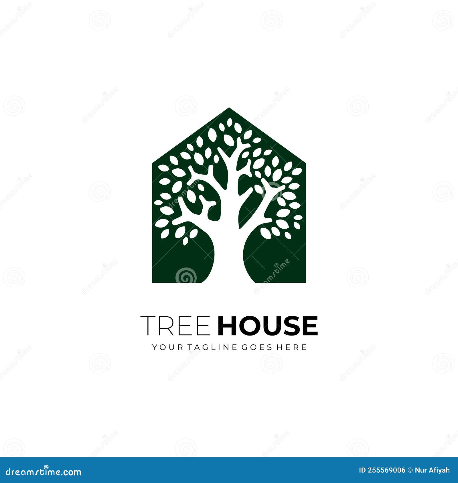 House Logo and Tree Design Combination, Building Logos Stock Vector ...
