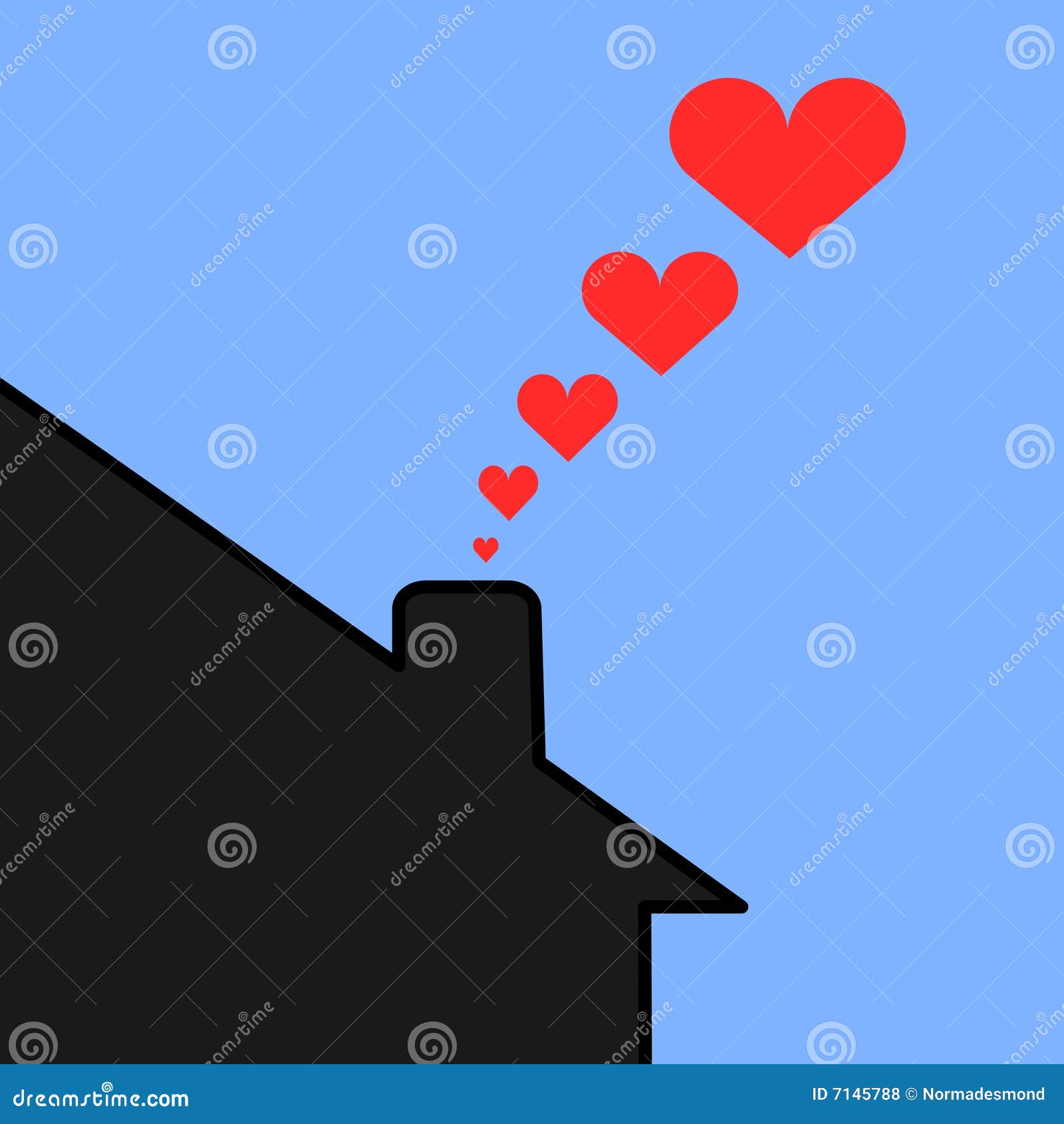 House and love stock illustration. Illustration of feeling - 7145788