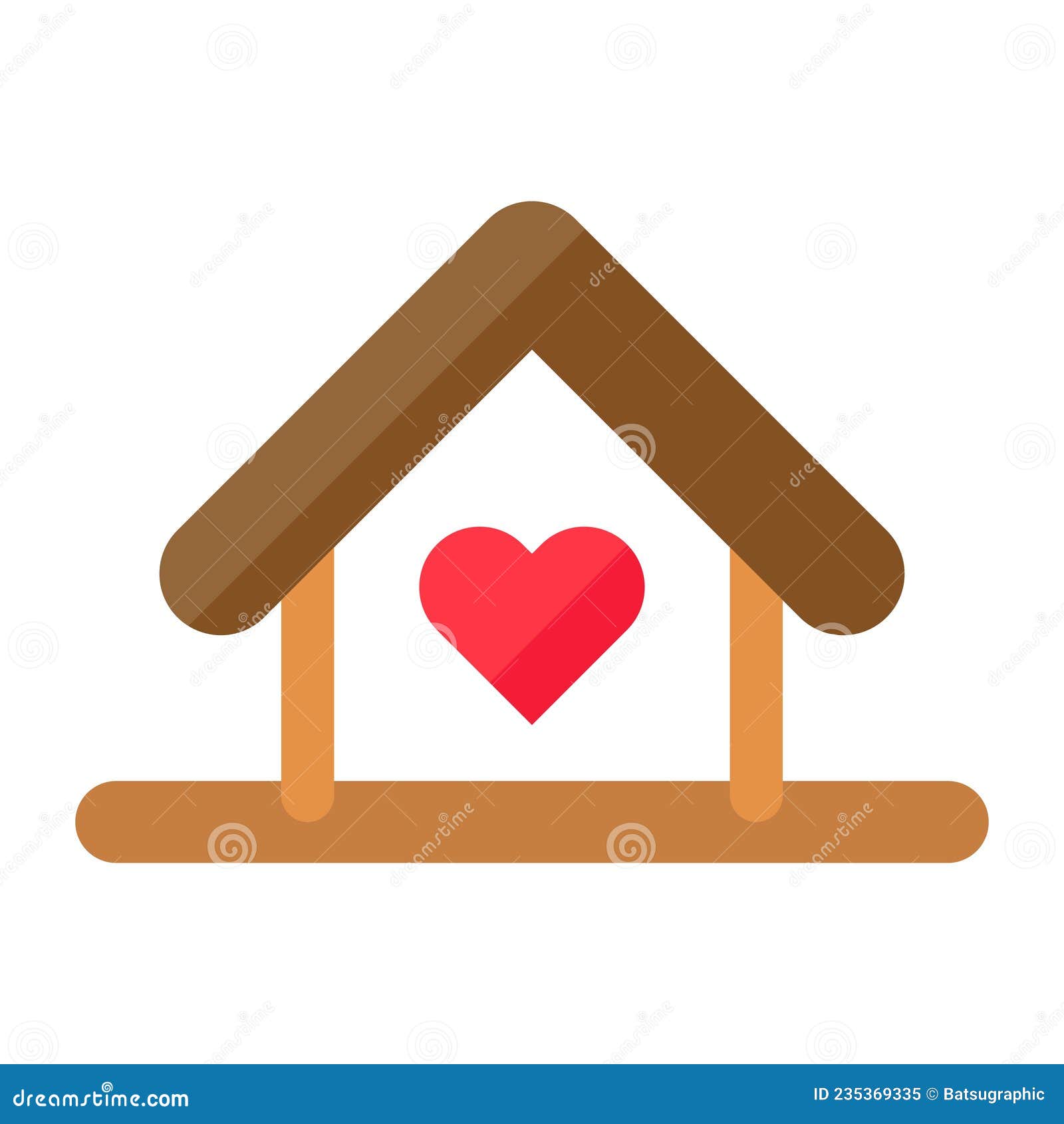 House Love Flat Clipart Vector Illustration Stock Vector - Illustration ...