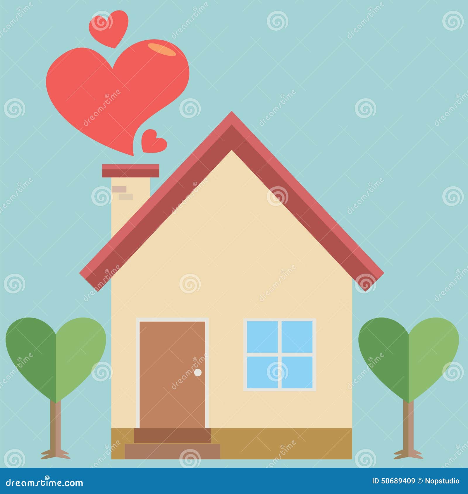 House Of Love Cartoon Vector | CartoonDealer.com #50689409