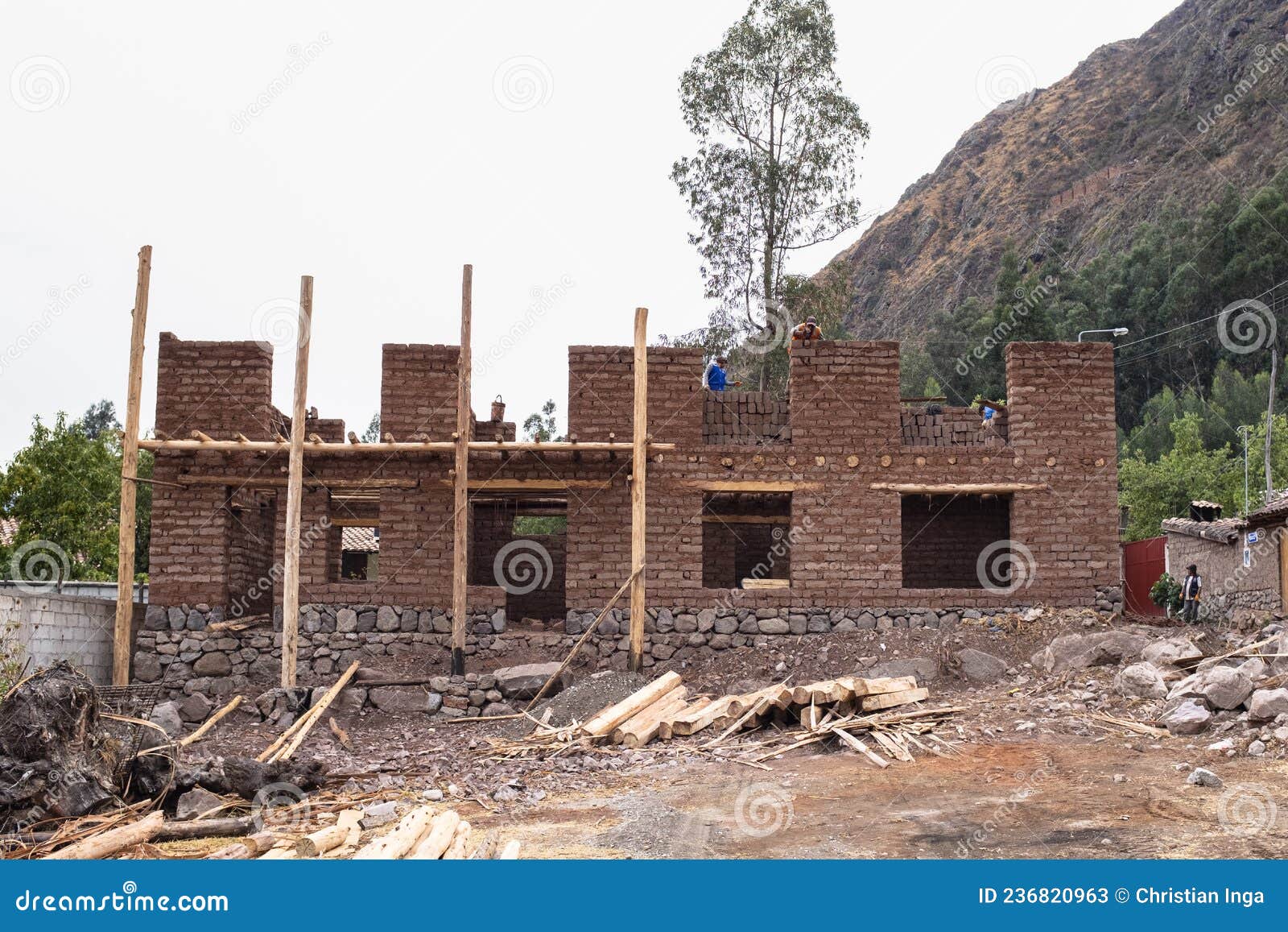 House Made of Adobe Mud in Rural Countryside in Cusco Peru. Stock Image ...