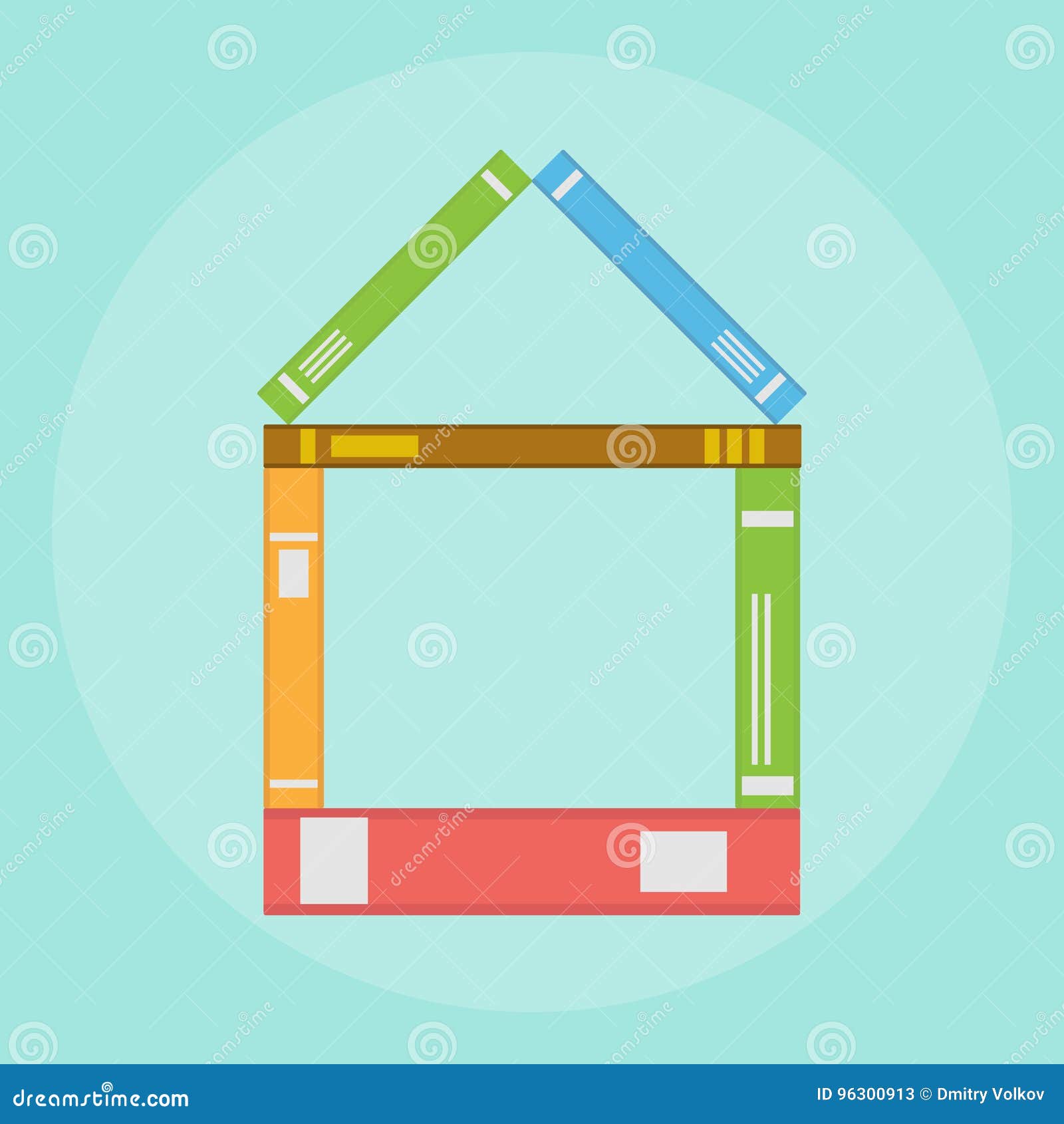The House is Made of Books, Many Books. Stock Illustration ...