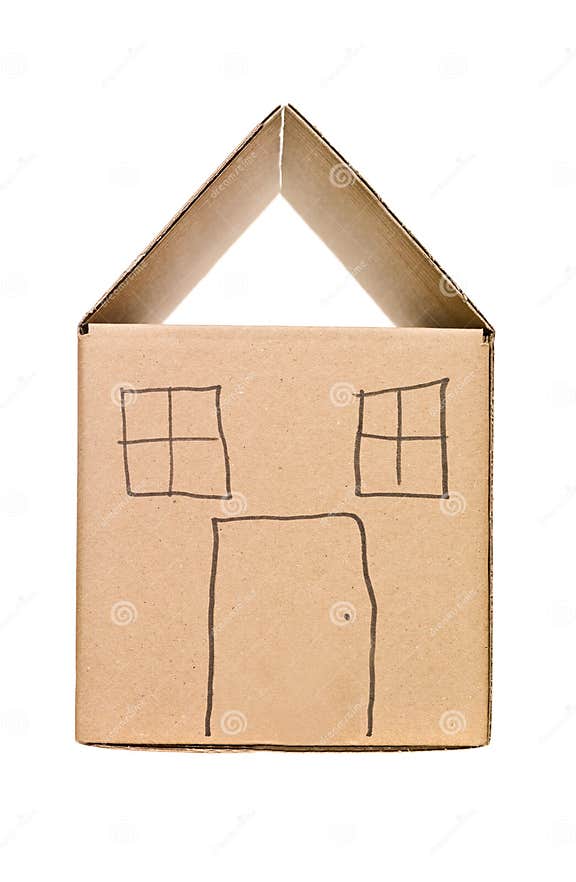 House Made of Cardboard Box Stock Image - Image of white, symbol: 15562823