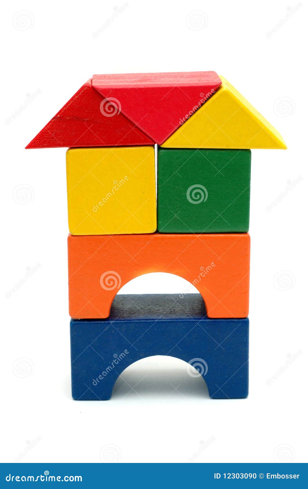 House Made Of Children S Wooden Blocks Stock Photo - Image of ...