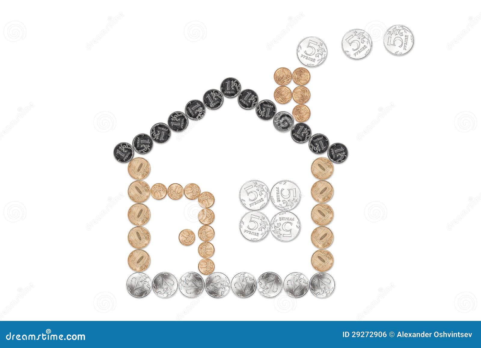 House made ??of coins stock photo. Image of house, silver - 29272906