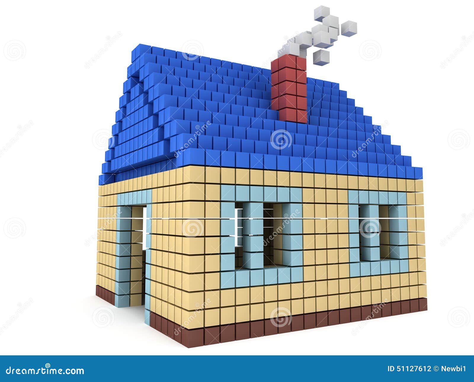 House made by cube blocks stock illustration. Illustration of concept ...