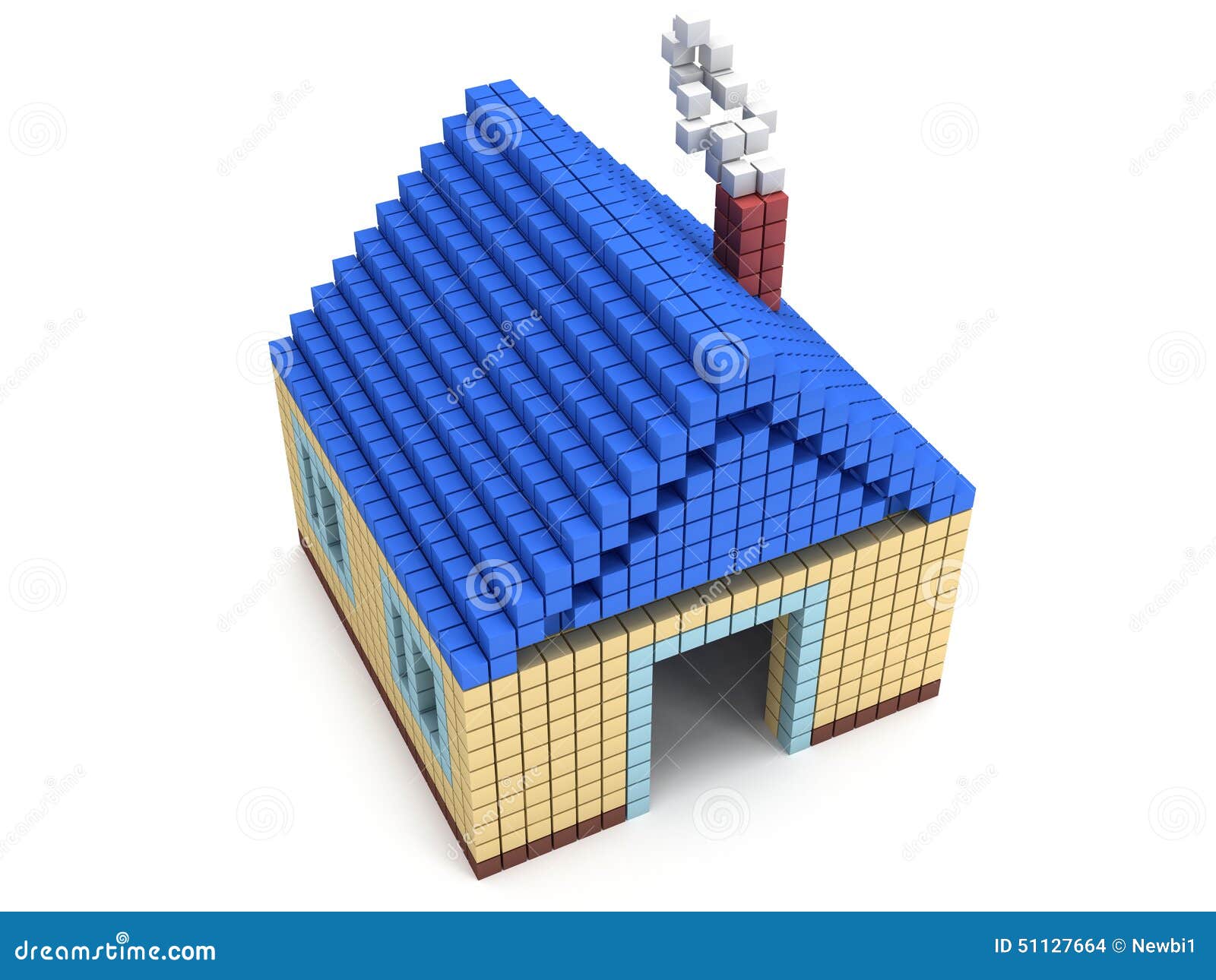 House made by cube blocks stock illustration. Illustration of cube ...