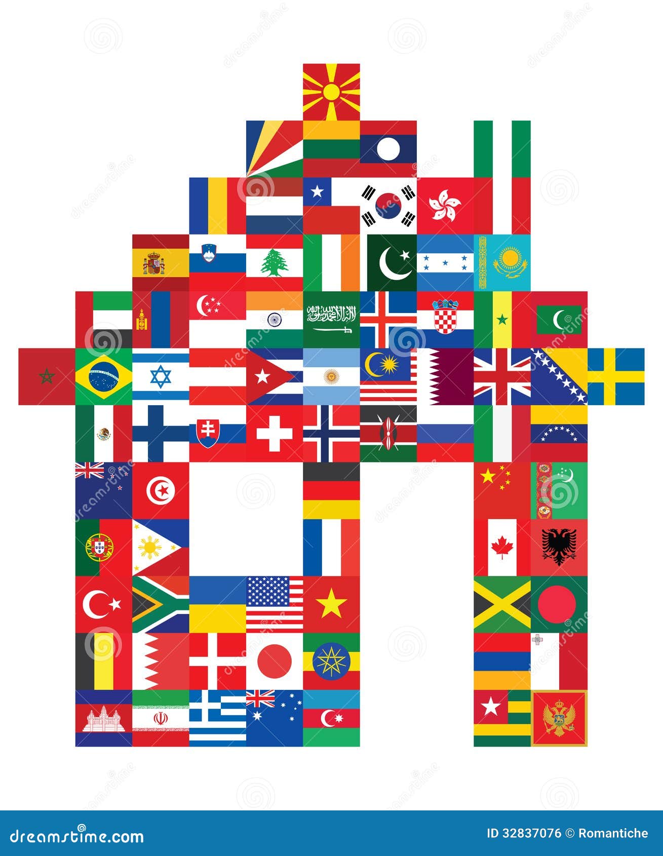House made of flags stock vector. Illustration of icons - 32837076