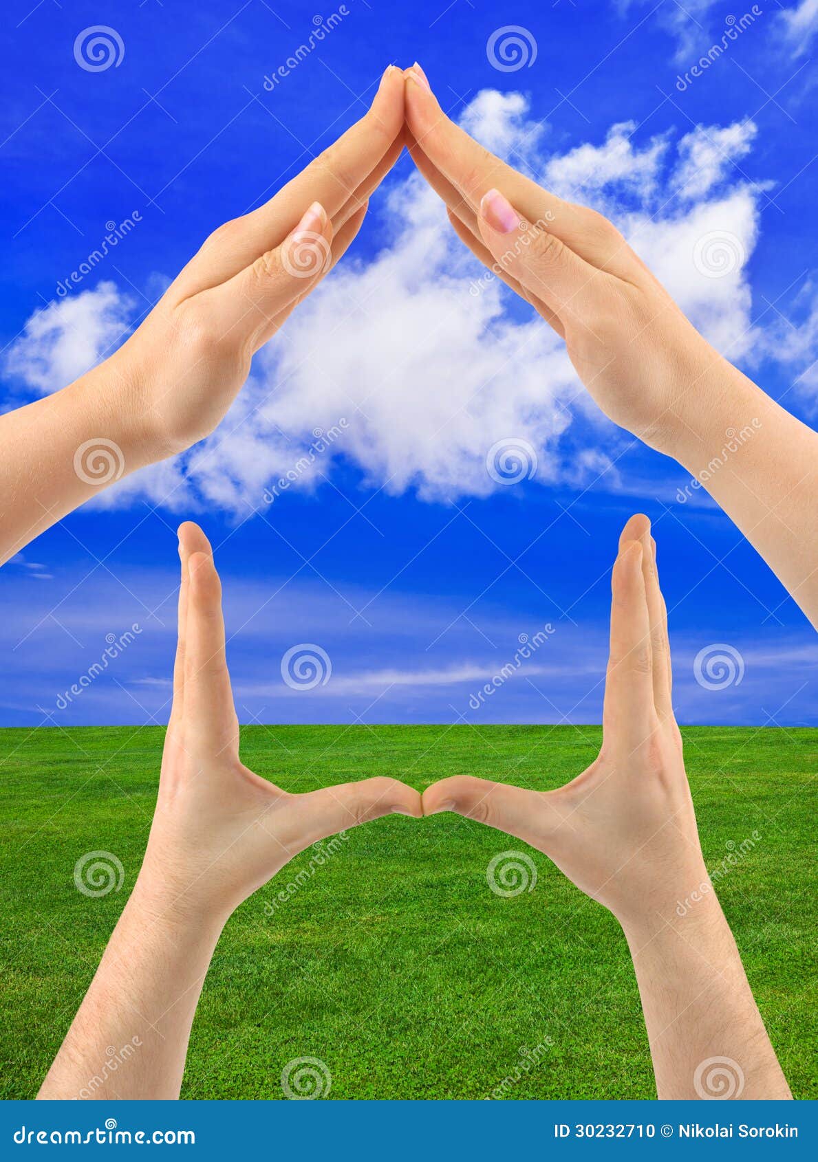 House made of hands stock photo. Image of idea, exterior - 30232710