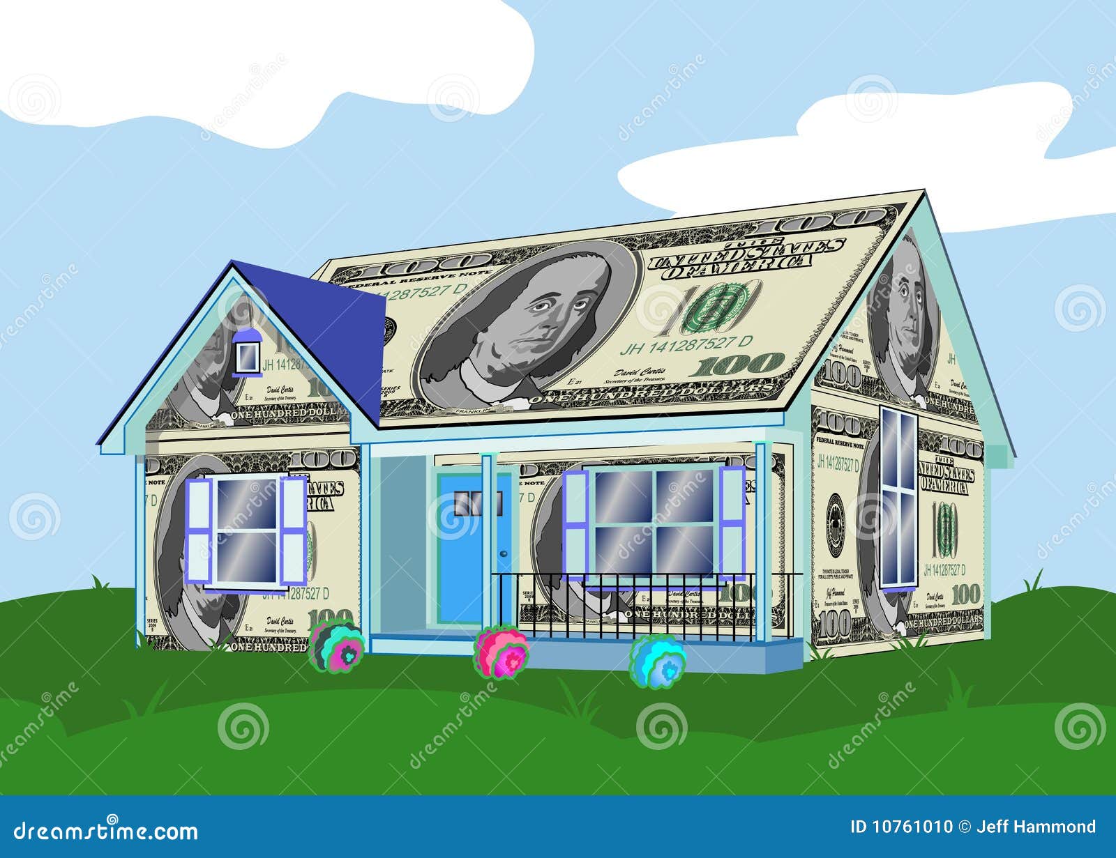 House Made of Money. stock illustration. Illustration of grass - 10761010