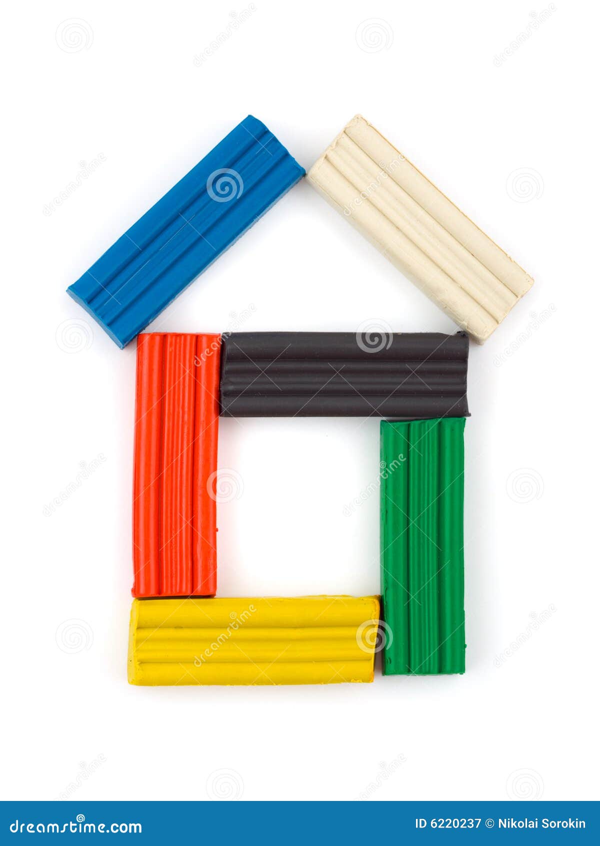 House Made of Multicolored Playdough Stock Image - Image of childhood ...