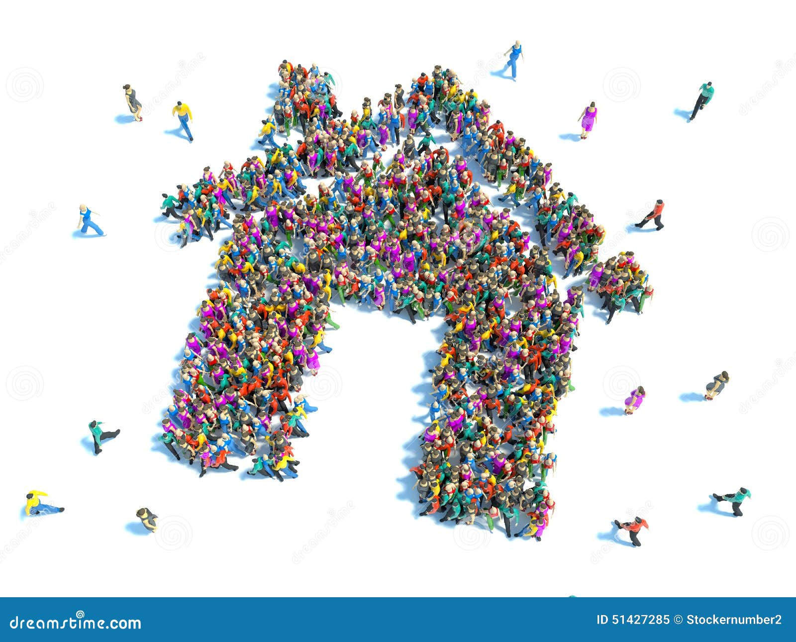 House Made Out of Large Group of People Stock Illustration ...