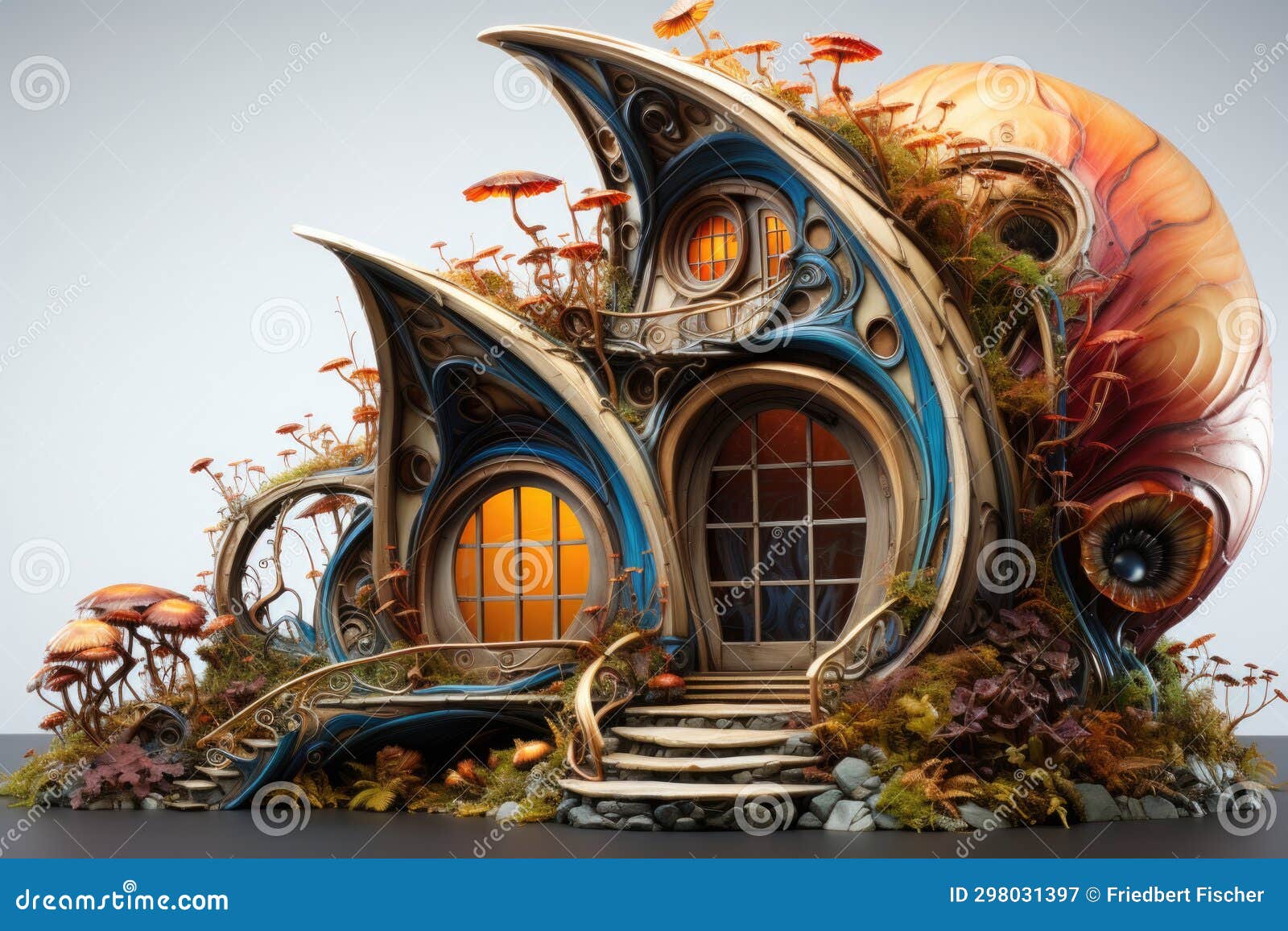A House Made Out of a Snail Shell Stock Image - Image of nature, tree ...