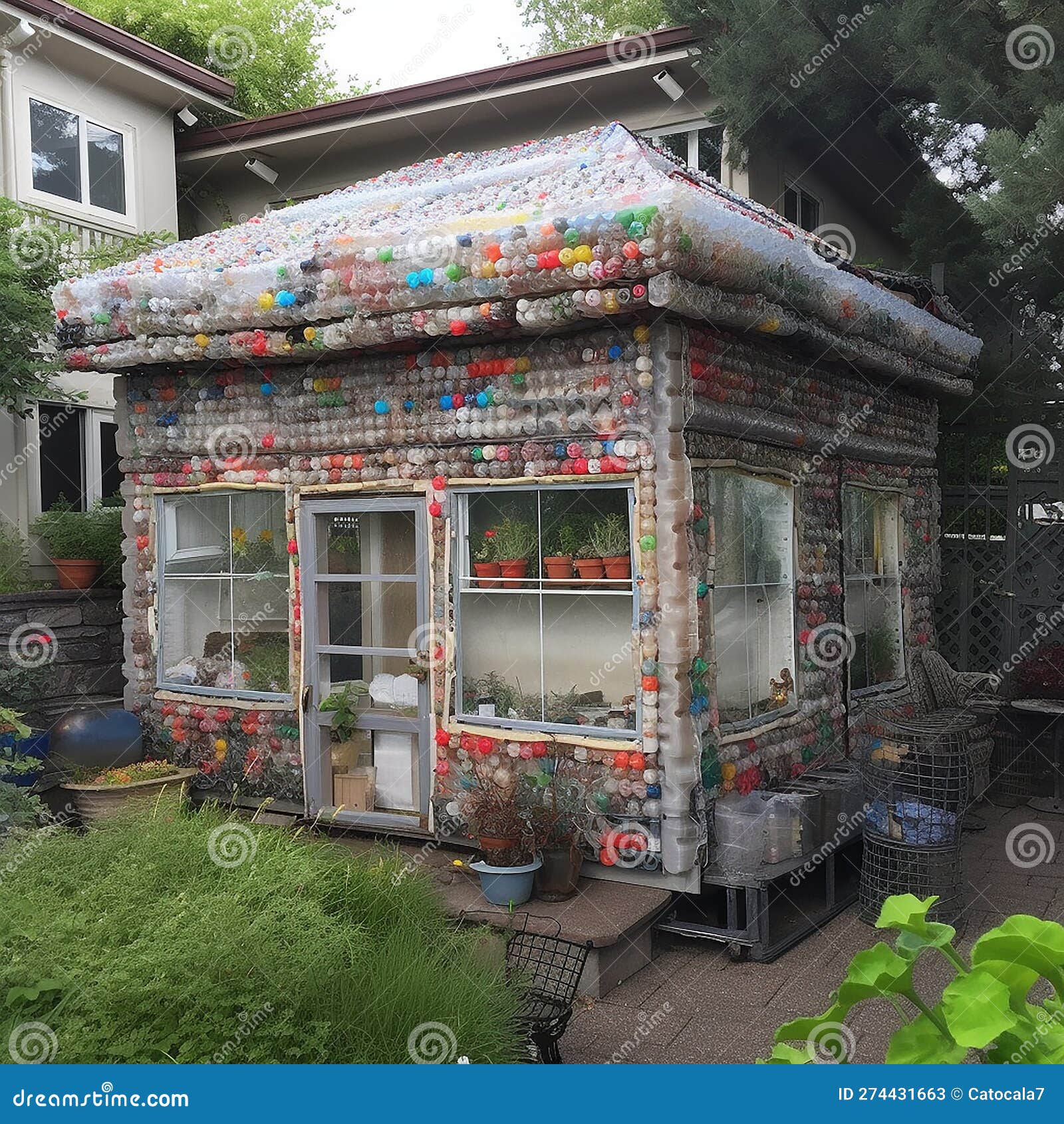 House Made of Plastic Bottles, Creative Architecture, the Concept of ...