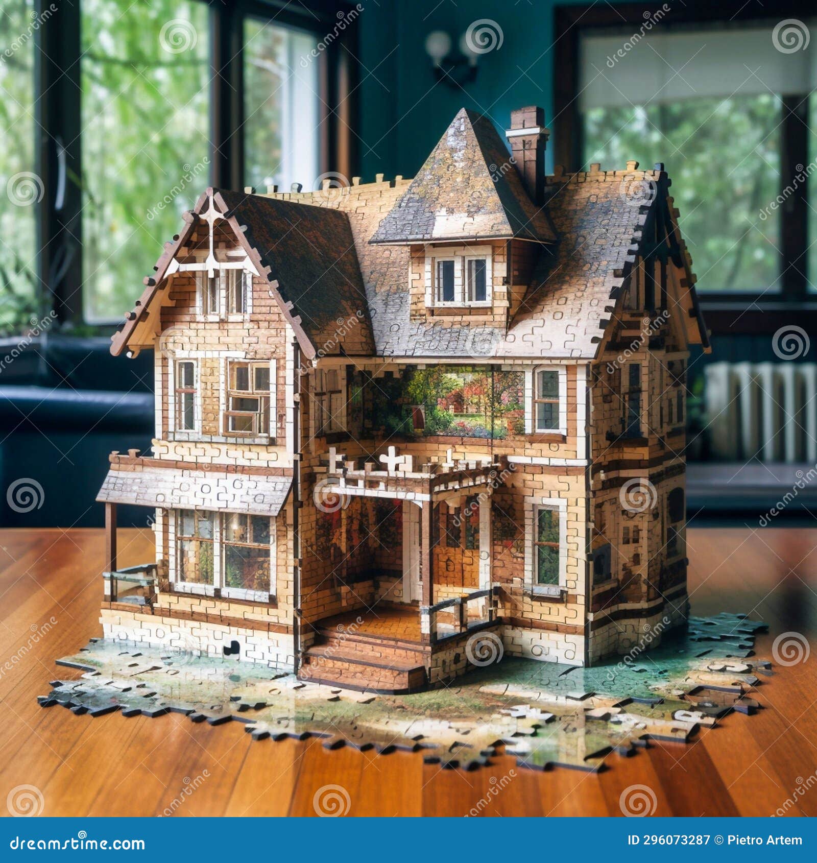 A house made of puzzles stock illustration. Illustration of concept ...