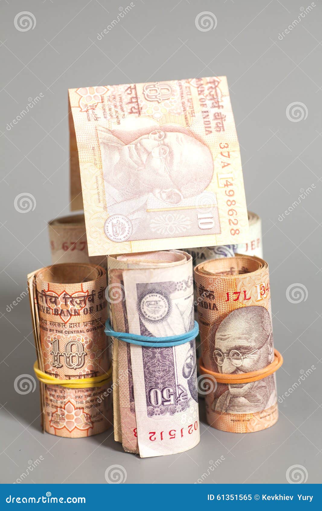 House Made Roll of Indian Rupee Banknotes Stock Image - Image of ...