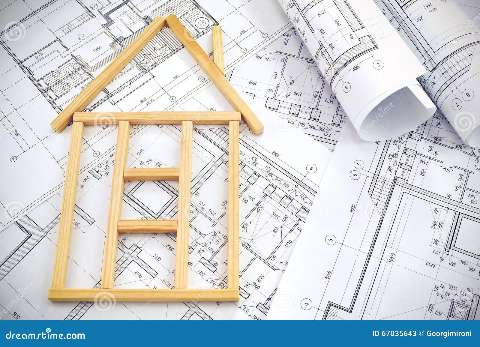 House Made of Wooden Sticks Stock Image - Image of number, drawings ...