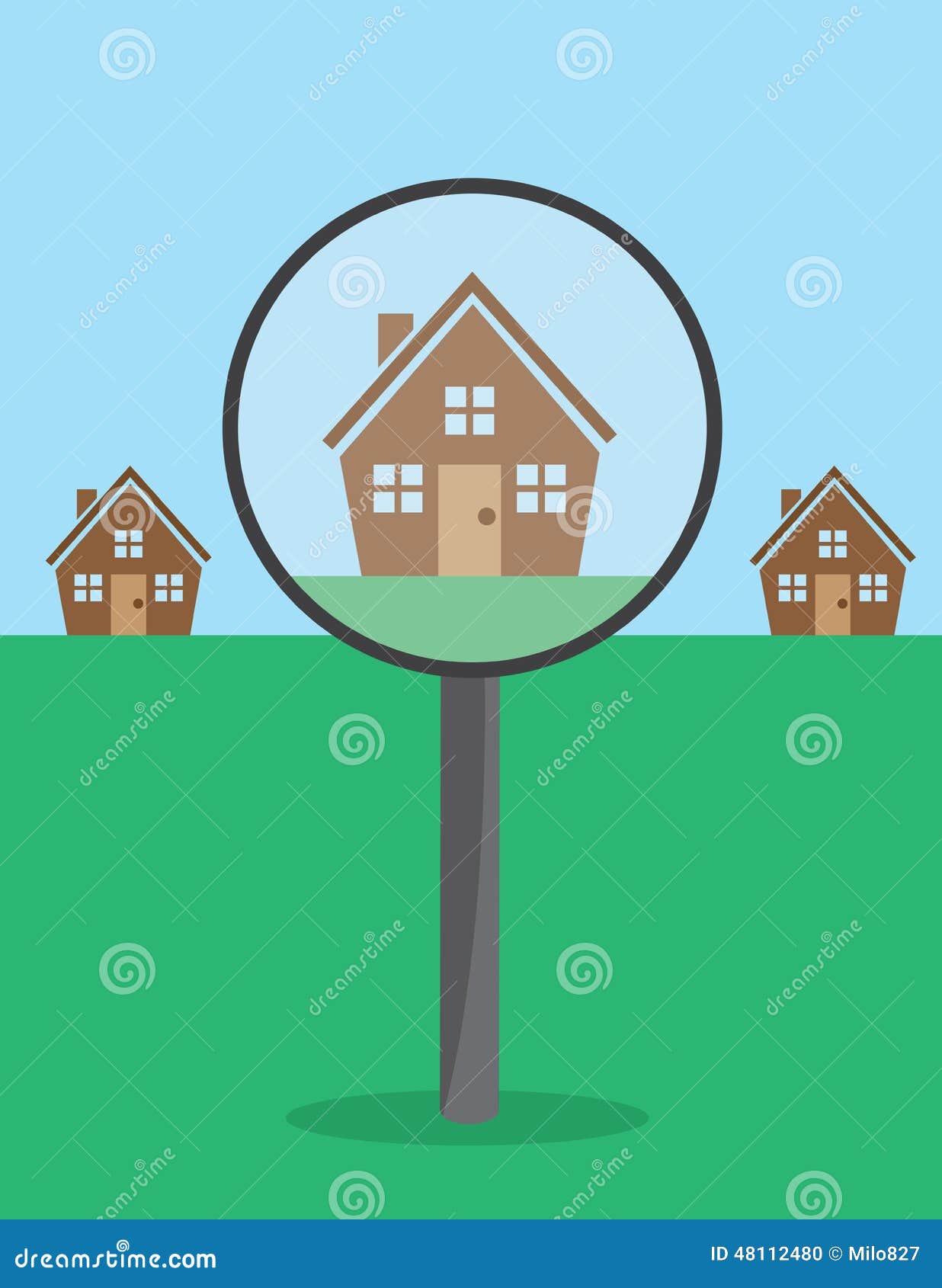 House Magnifying Glass stock vector. Illustration of home - 48112480