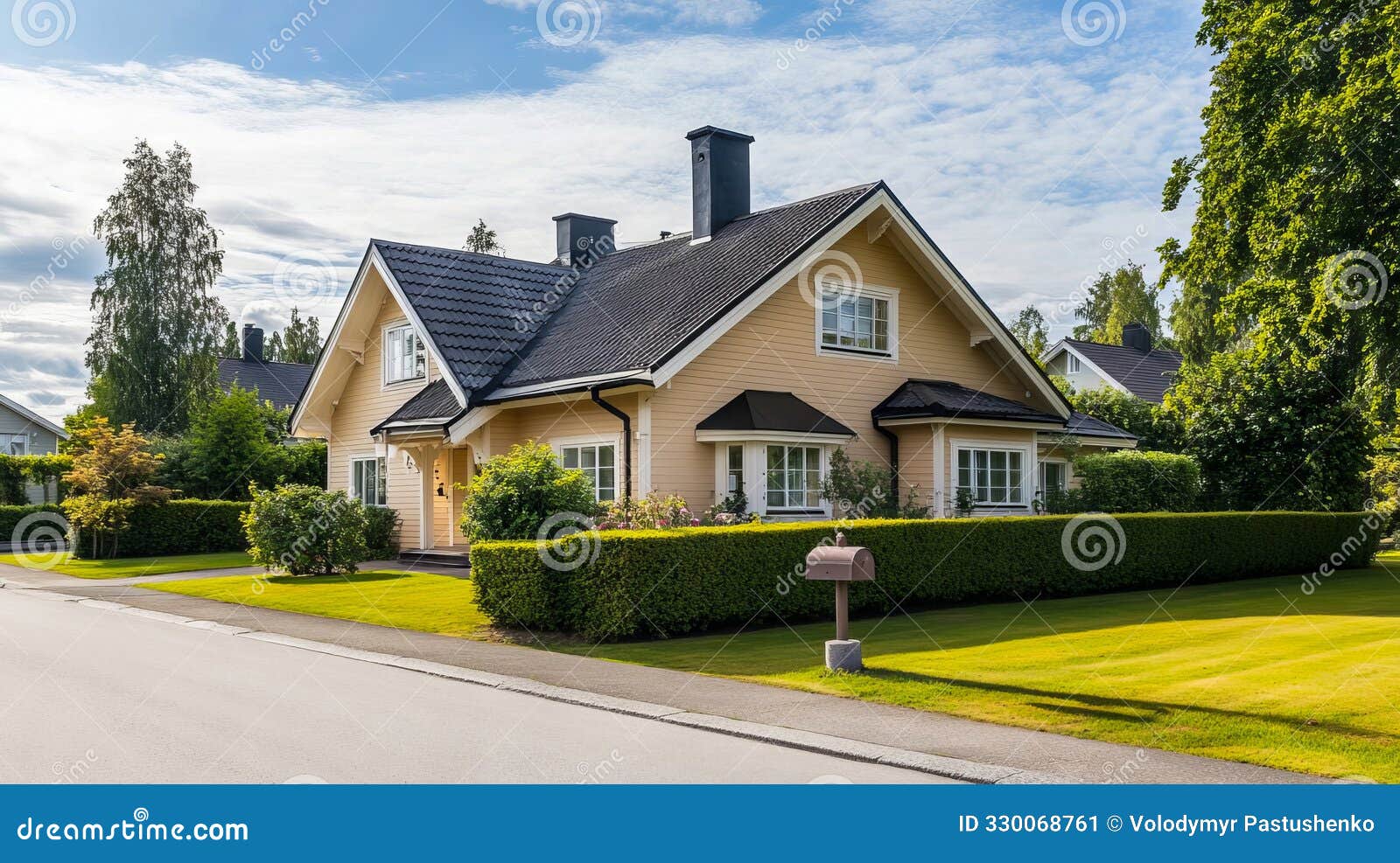 A House with a Mailbox in Front of it Stock Image - Image of houses ...