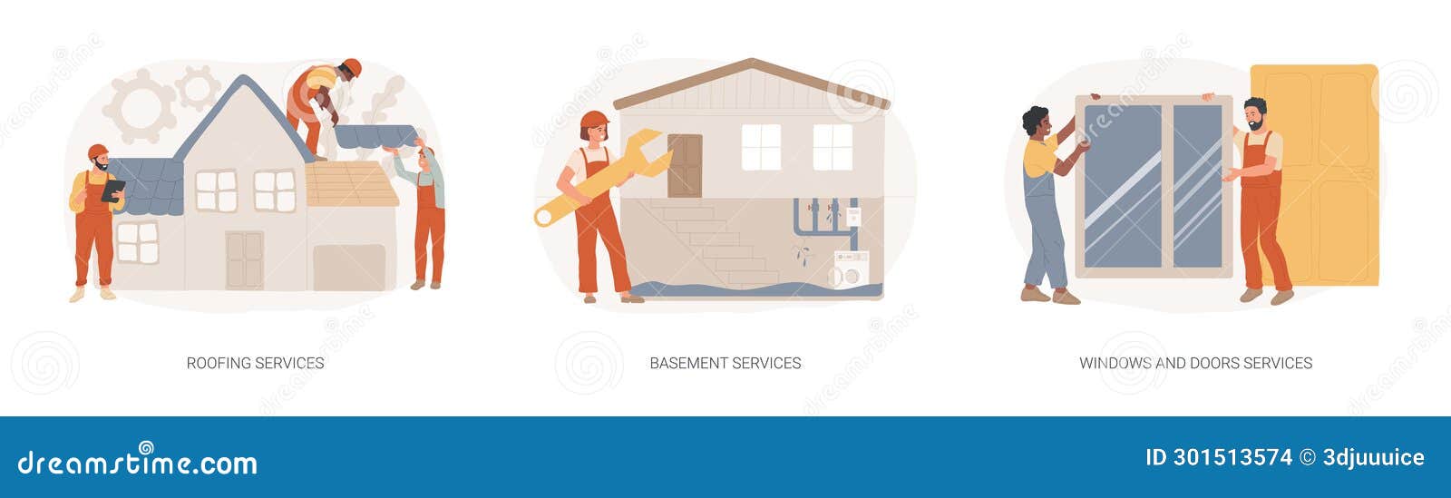 House Maintenance Isolated Concept Vector Illustration Set. Stock ...