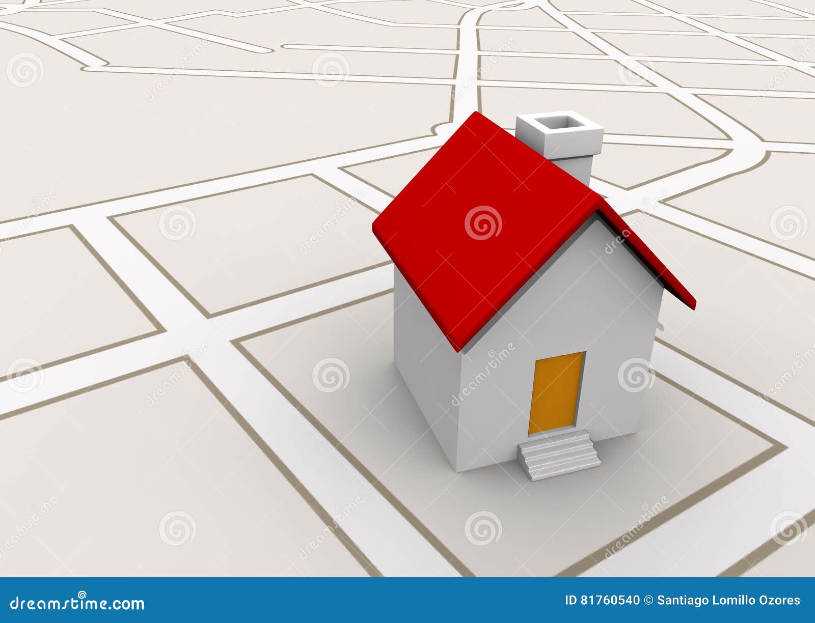House in Map Real Estate Concept Stock Illustration - Illustration of ...