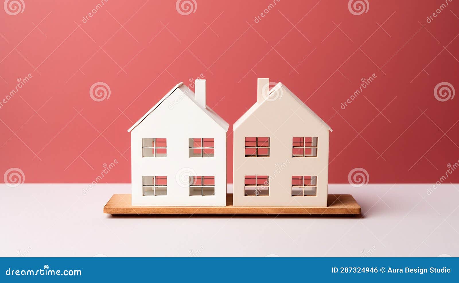 House with Marked Lines for Cutting into Four Equal Stock Illustration ...