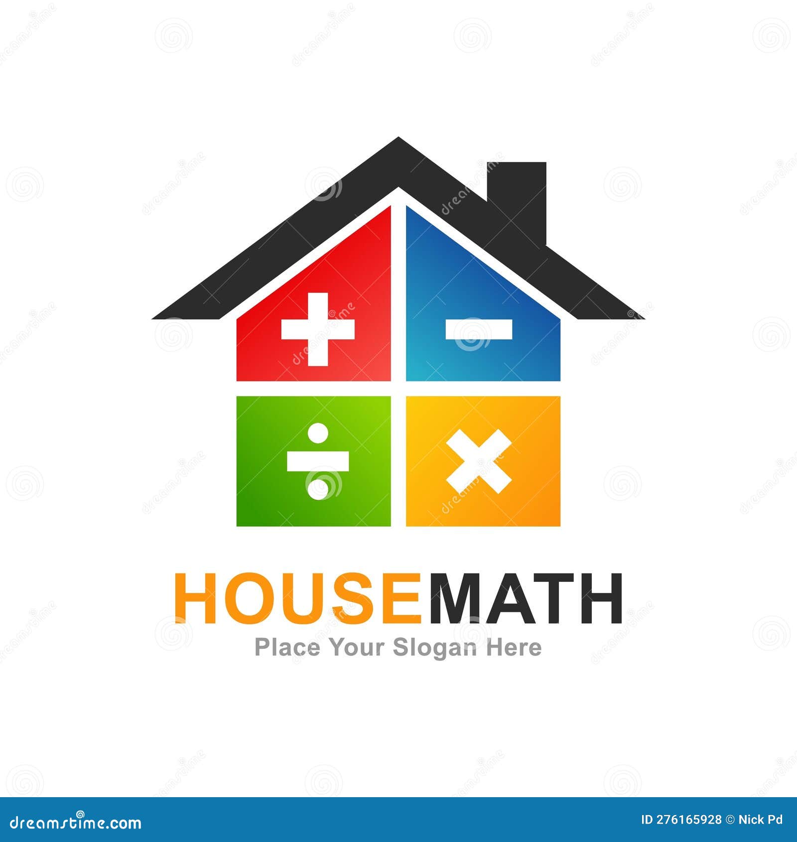 House Math Logo Vector Icon Stock Vector - Illustration of math ...