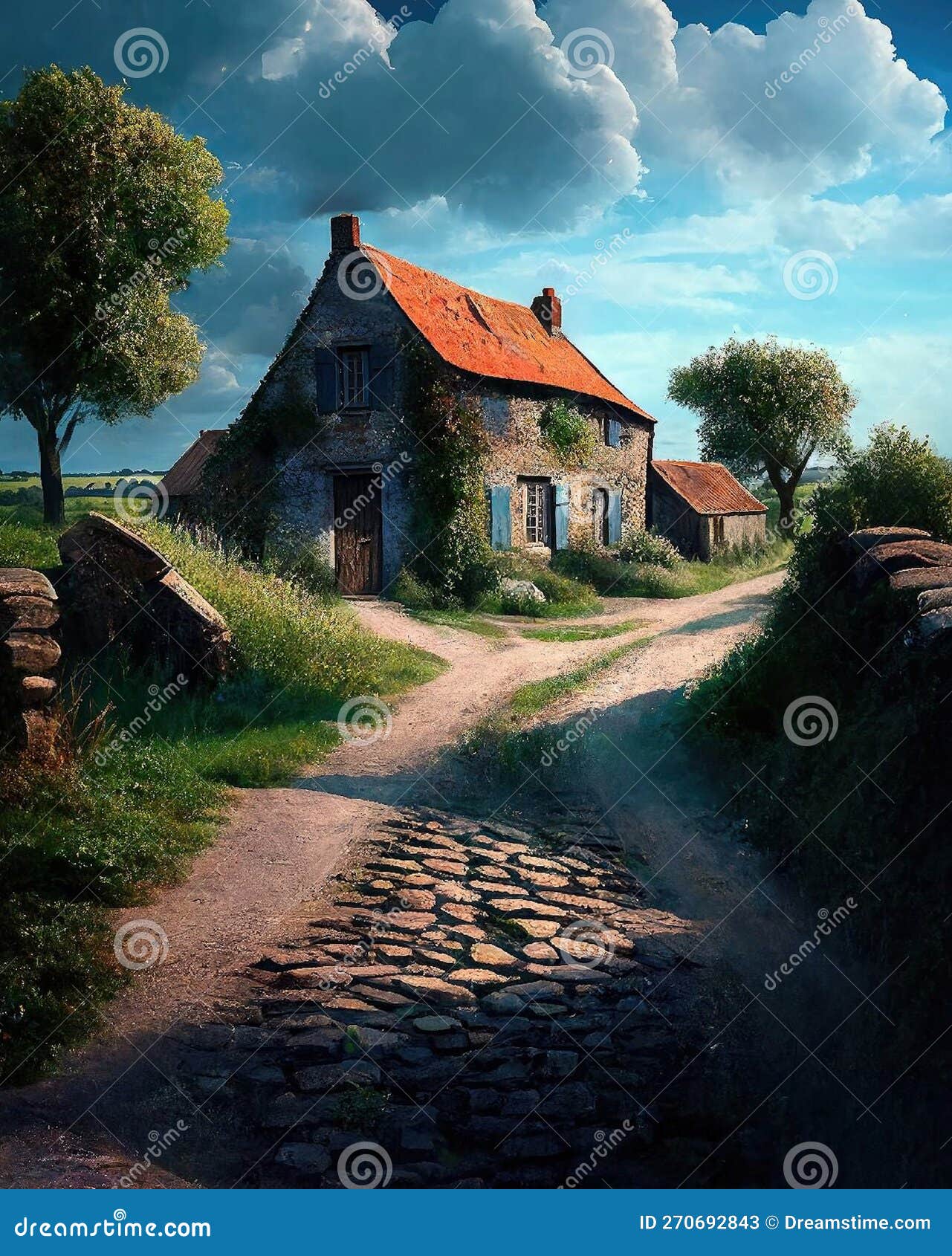 A House in the Middle of a Road Stock Illustration - Illustration of ...