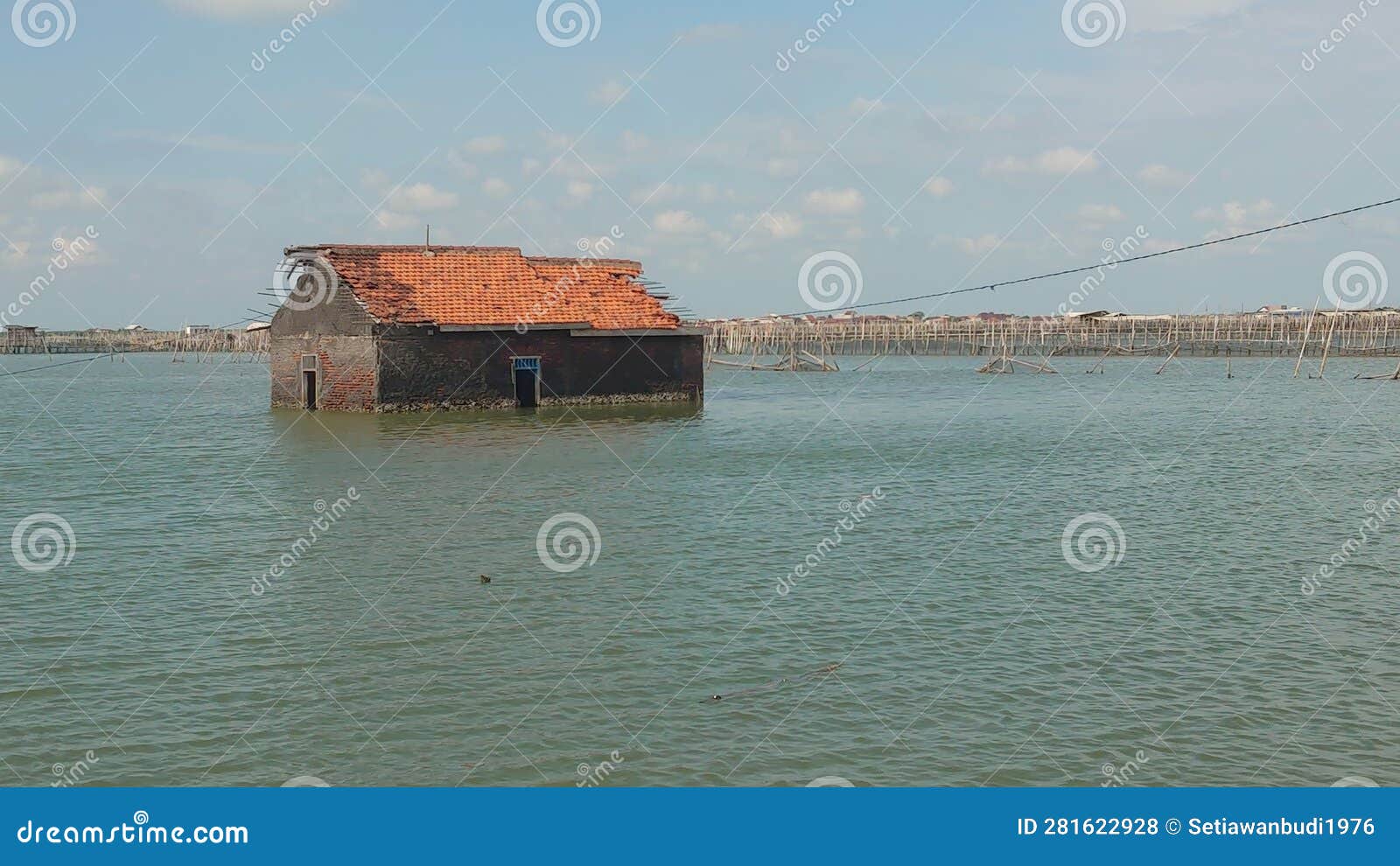 House in the Middle of the Sea Stock Photo - Image of world, house ...