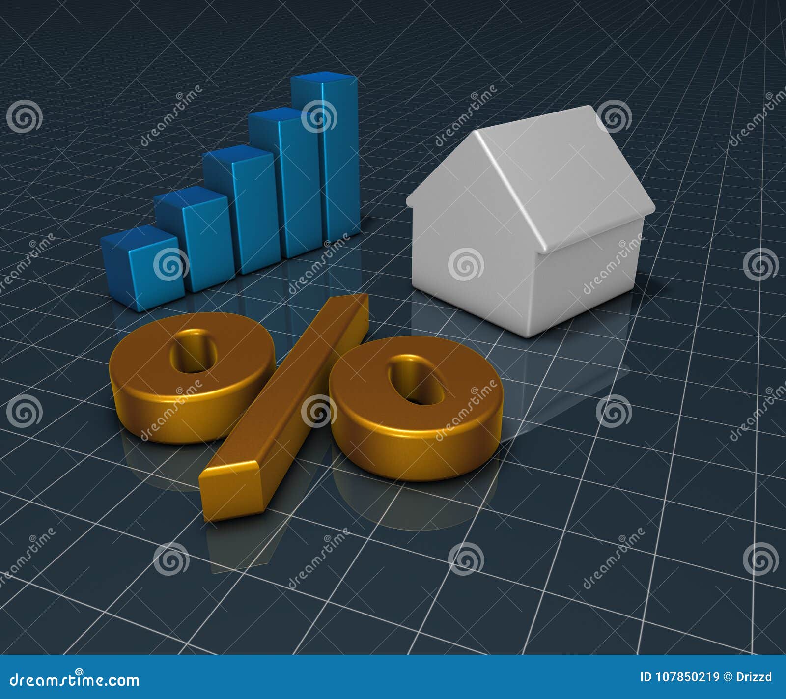 House and percent symbol stock illustration. Illustration of percent ...