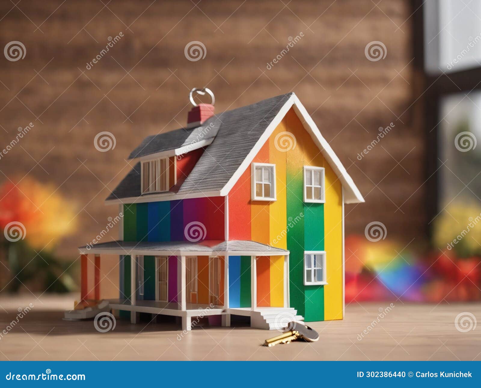 House Model with Colors Lgbt - Generated by Ai Stock Illustration ...