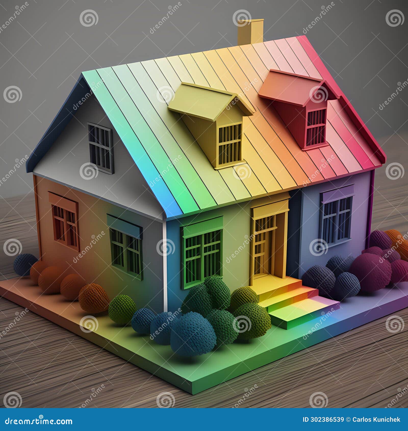 House Model with Colors Lgbt - Generated by Ai Stock Illustration ...