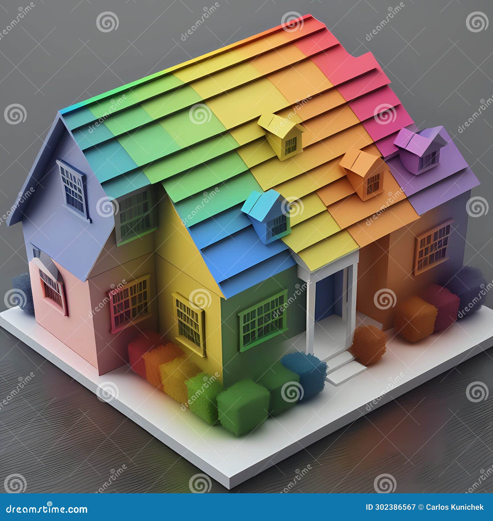 House Model with Colors Lgbt - Generated by Ai Stock Illustration ...