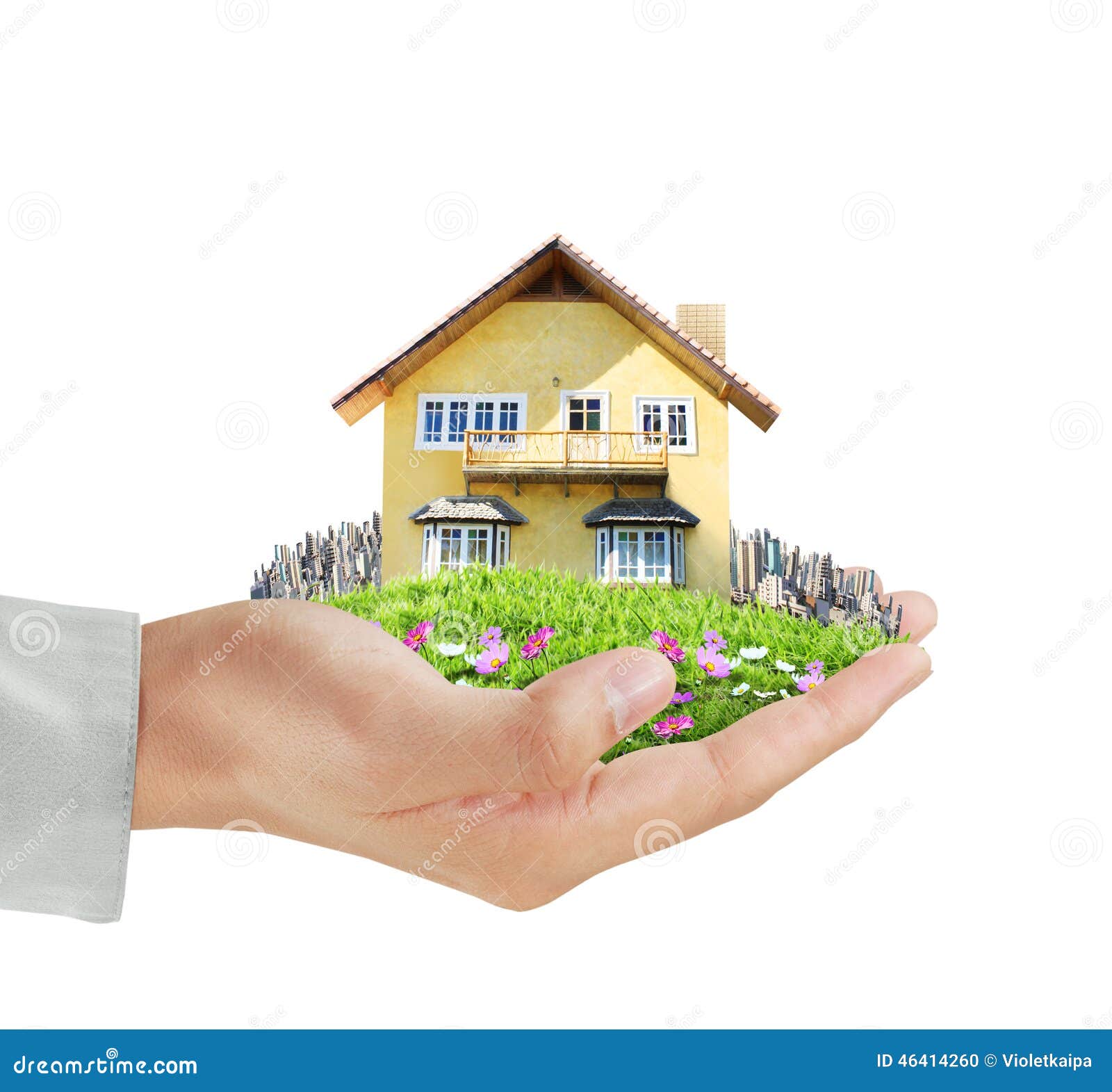 House Model Concept in Hand Stock Photo - Image of completion, sale ...
