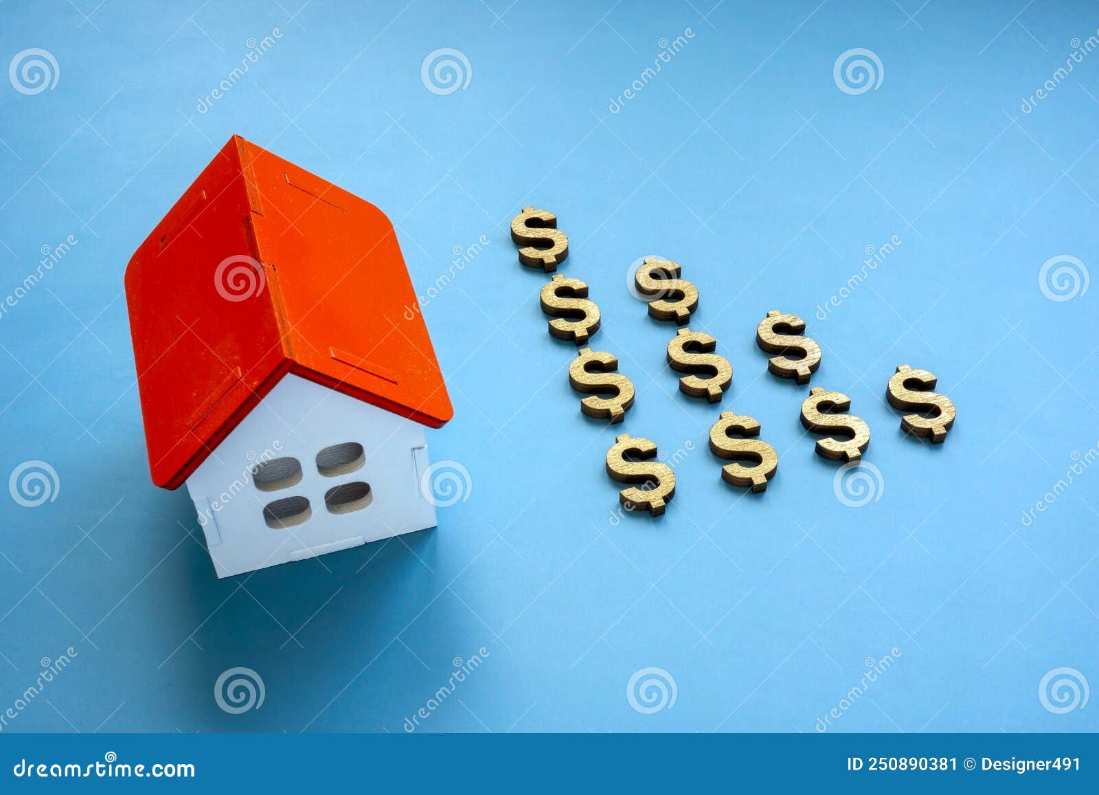 House Model and Dollar Signs. Reverse Mortgage Concept Stock Image ...