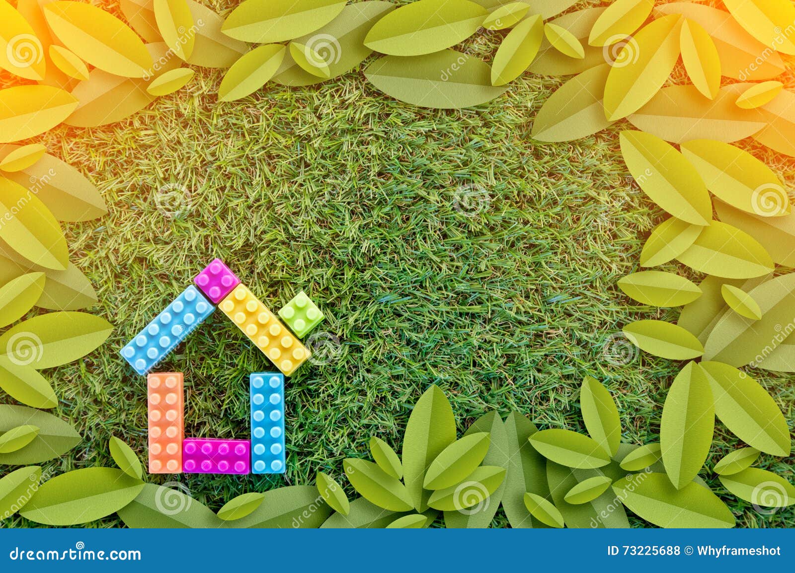 House Model on Grass Texture Stock Photo - Image of ecologic ...