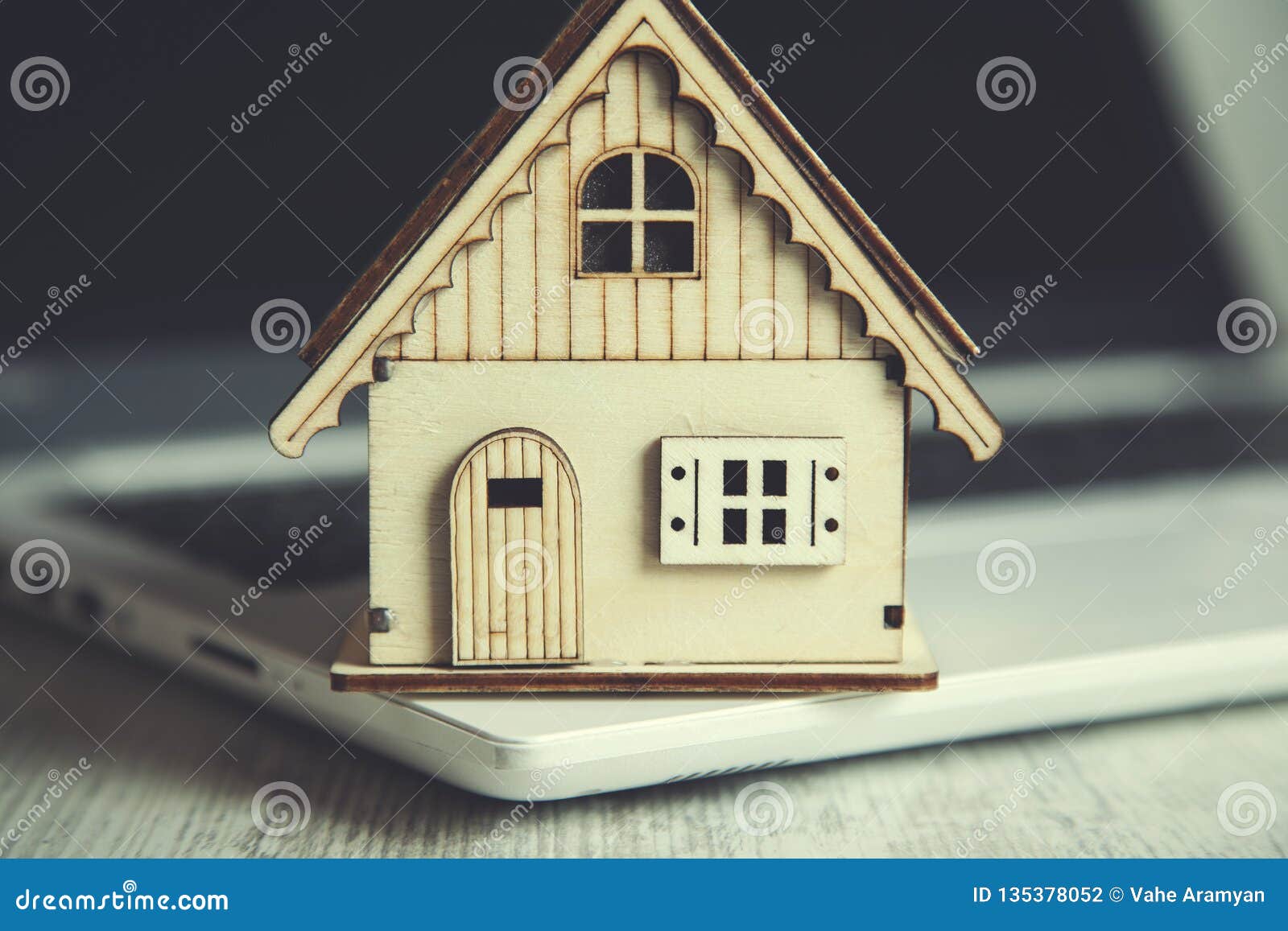 House model on keyboard stock photo. Image of computer - 135378052