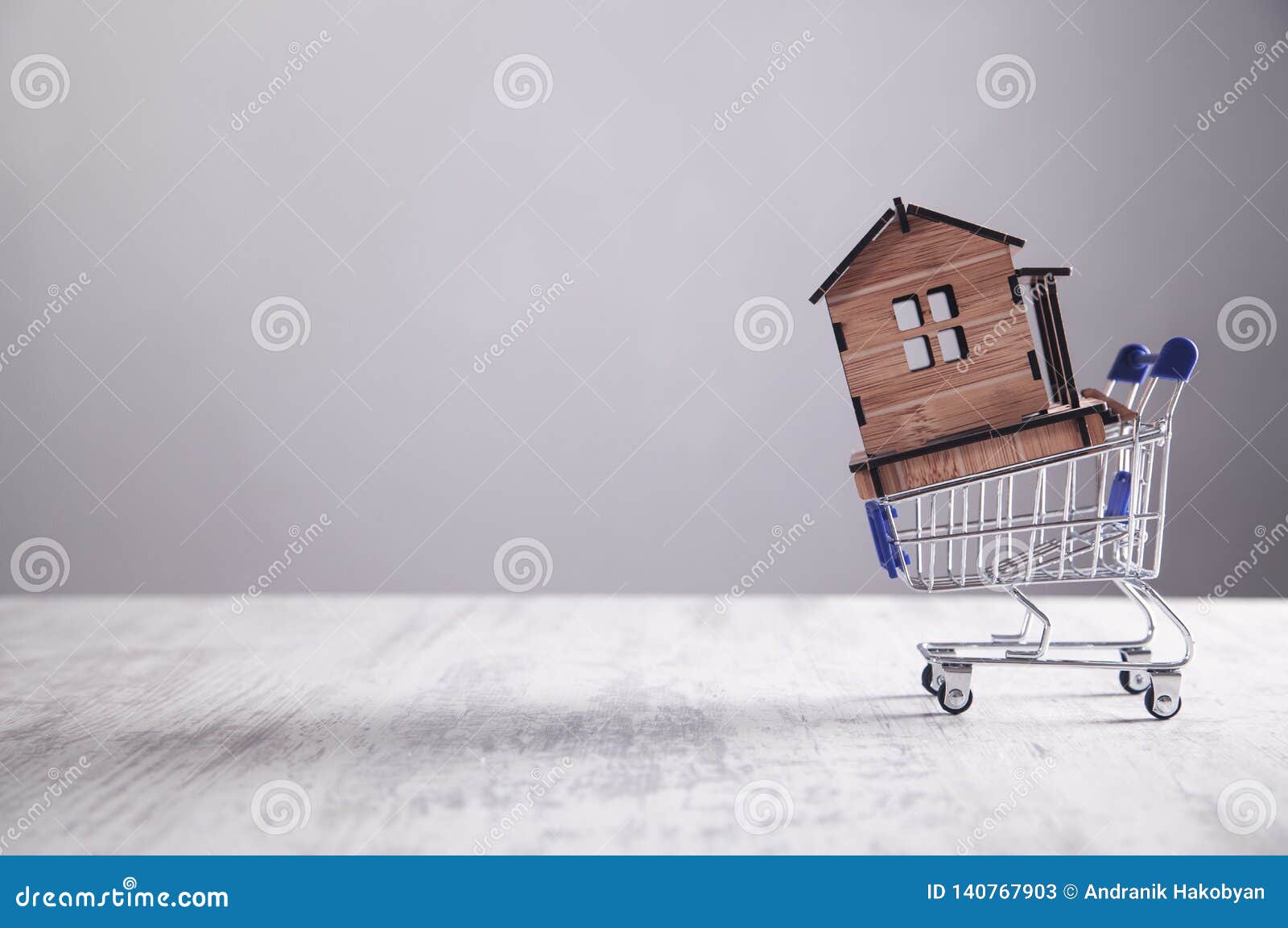 House Model with Shopping Cart. Buying House Stock Image - Image of ...